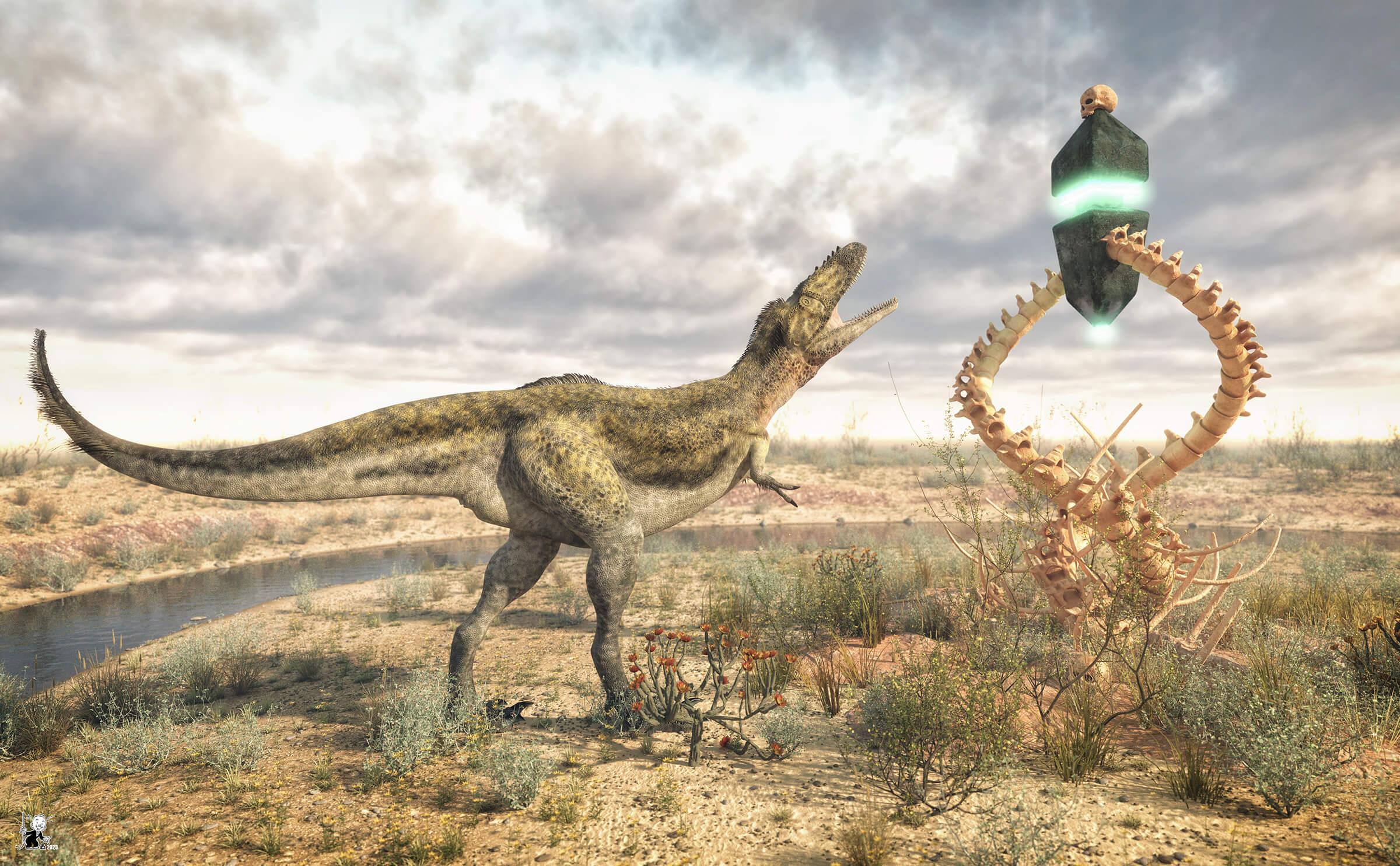 Dino worship 3D Render, Digital Art by bisonravi