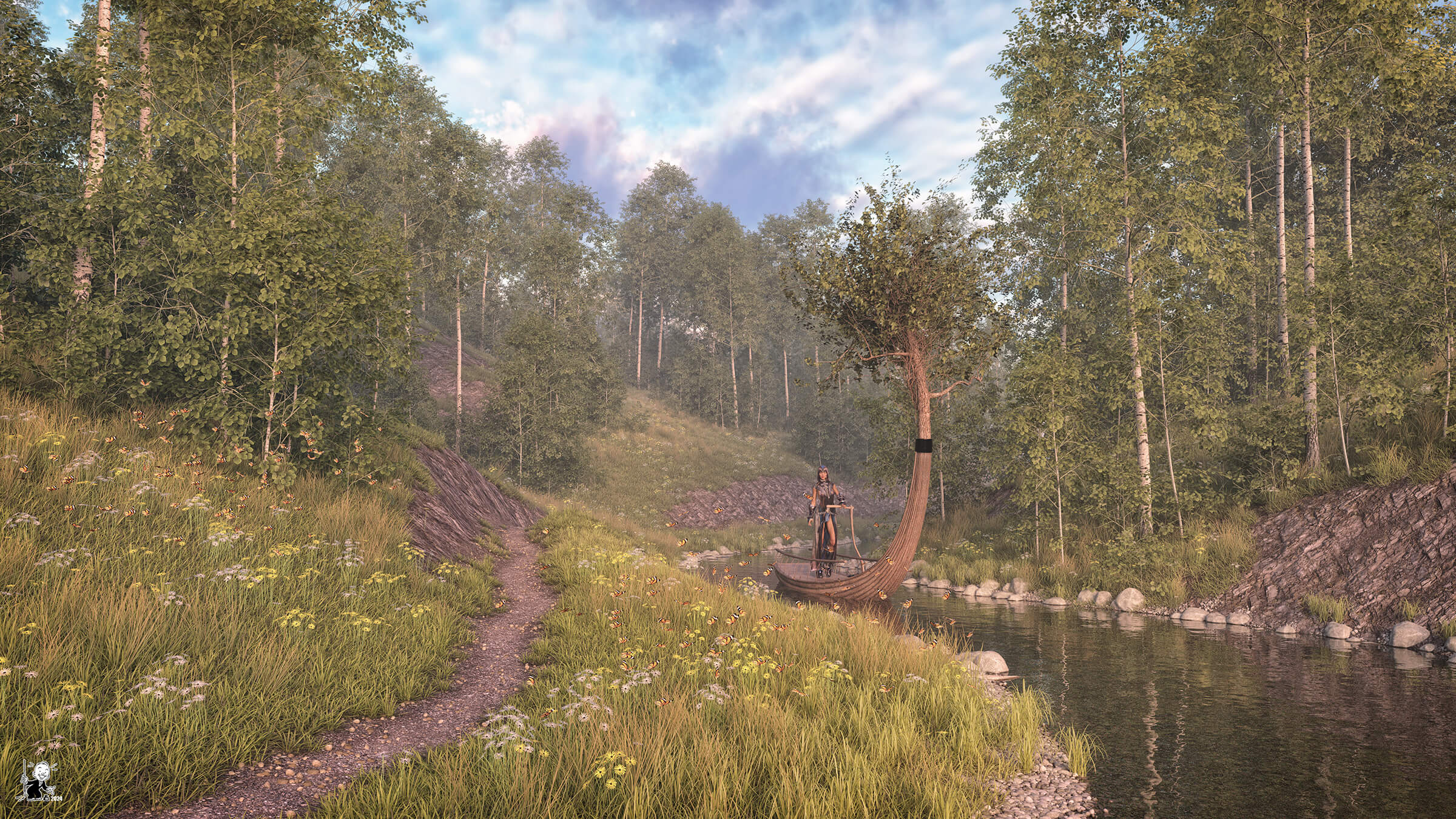 Elf river 3D Render, Digital Art by bisonravi