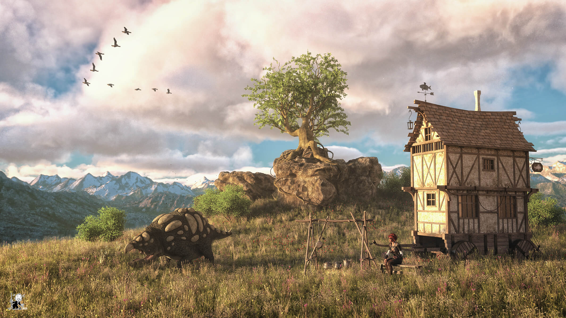 Medieval camping 3D Render, Digital Art by bisonravi