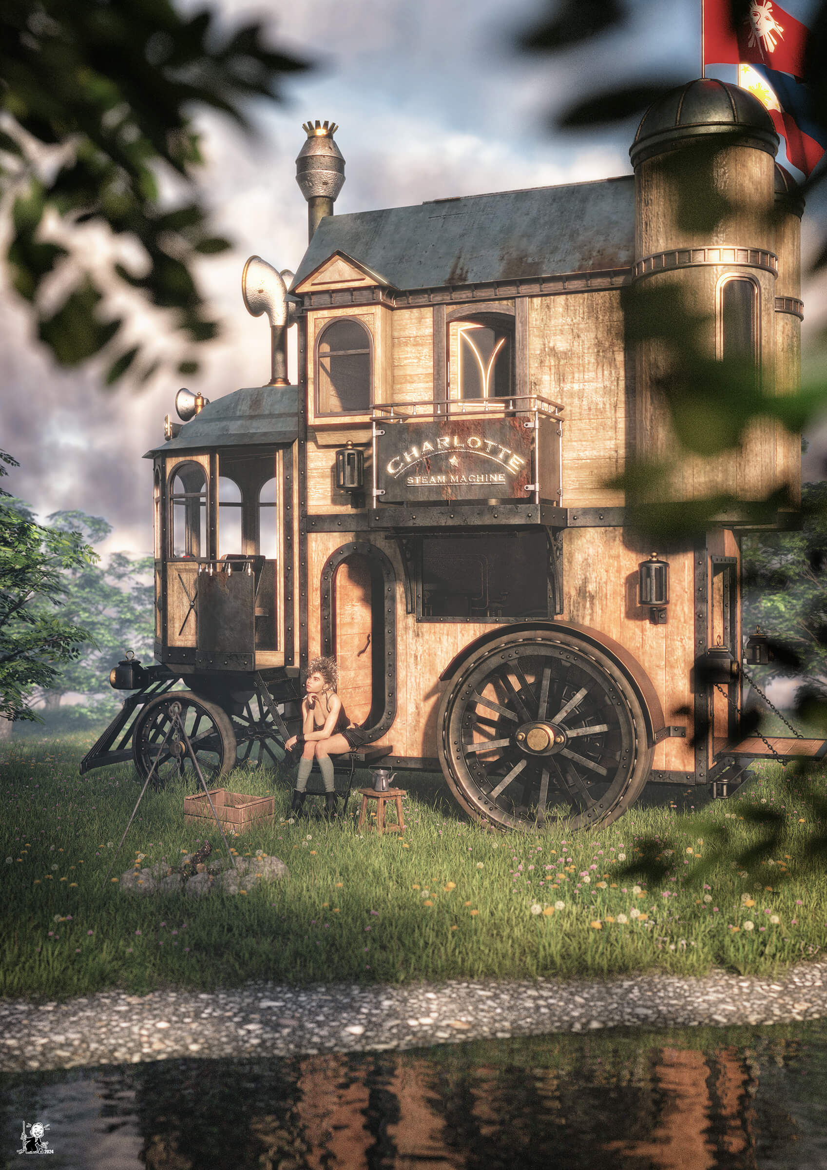 Steampunk Camping 3D Render | RenderHub Gallery