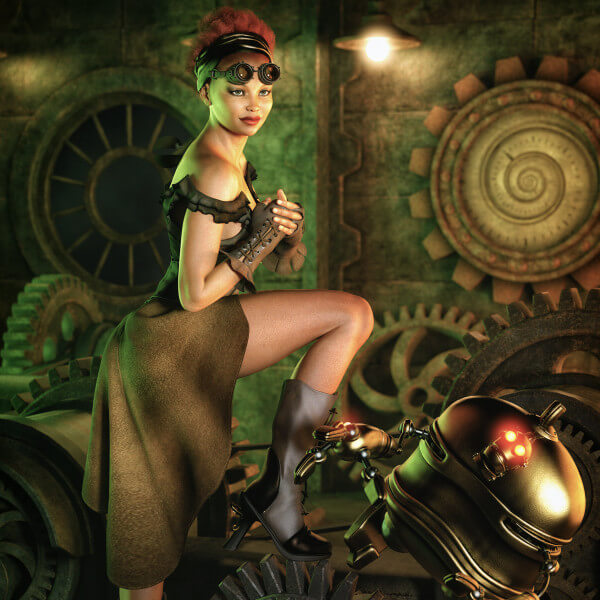 Steampunk Girl Wallpaper