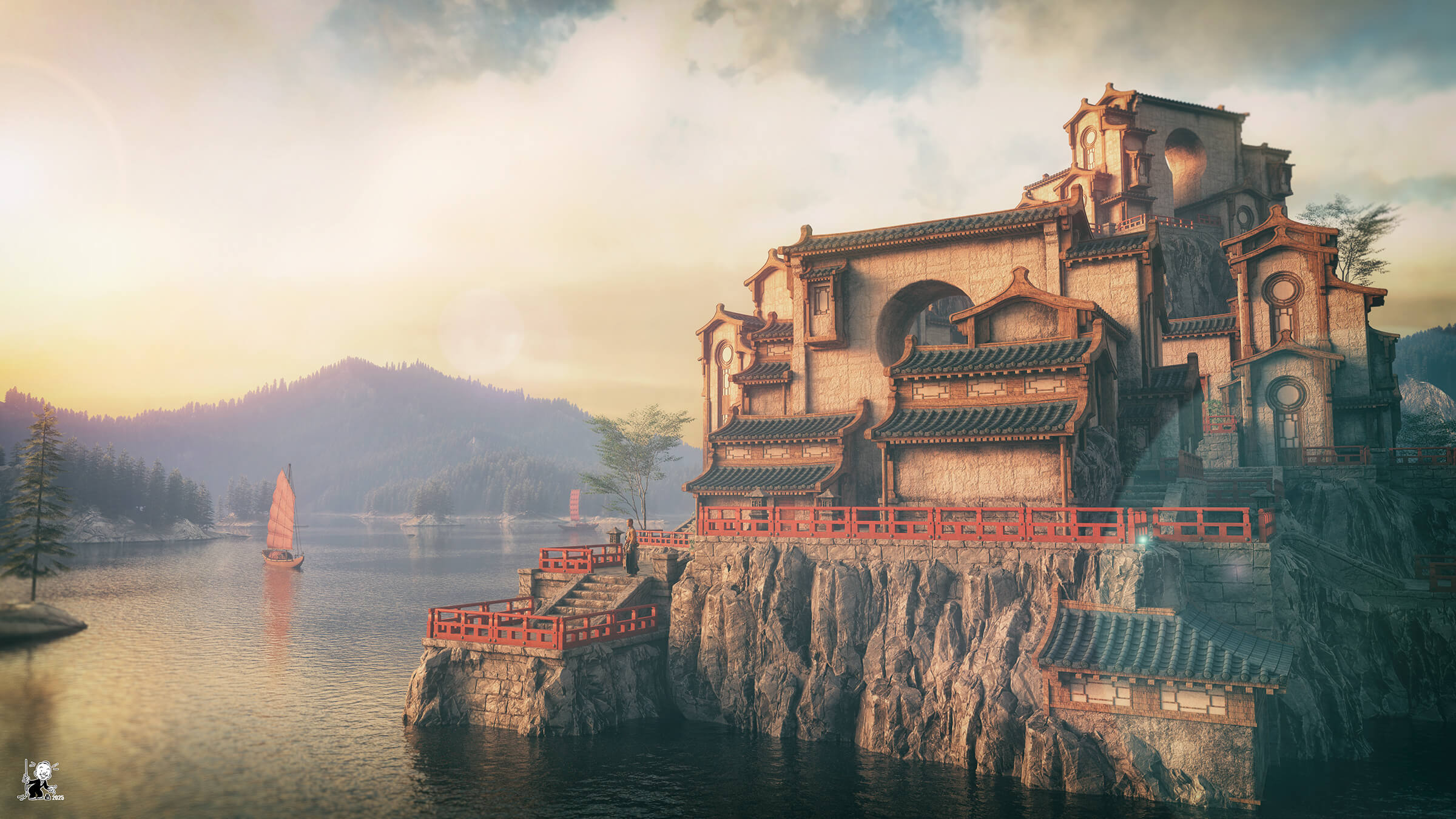 Temple of the Sun 3D Render, Digital Art by bisonravi