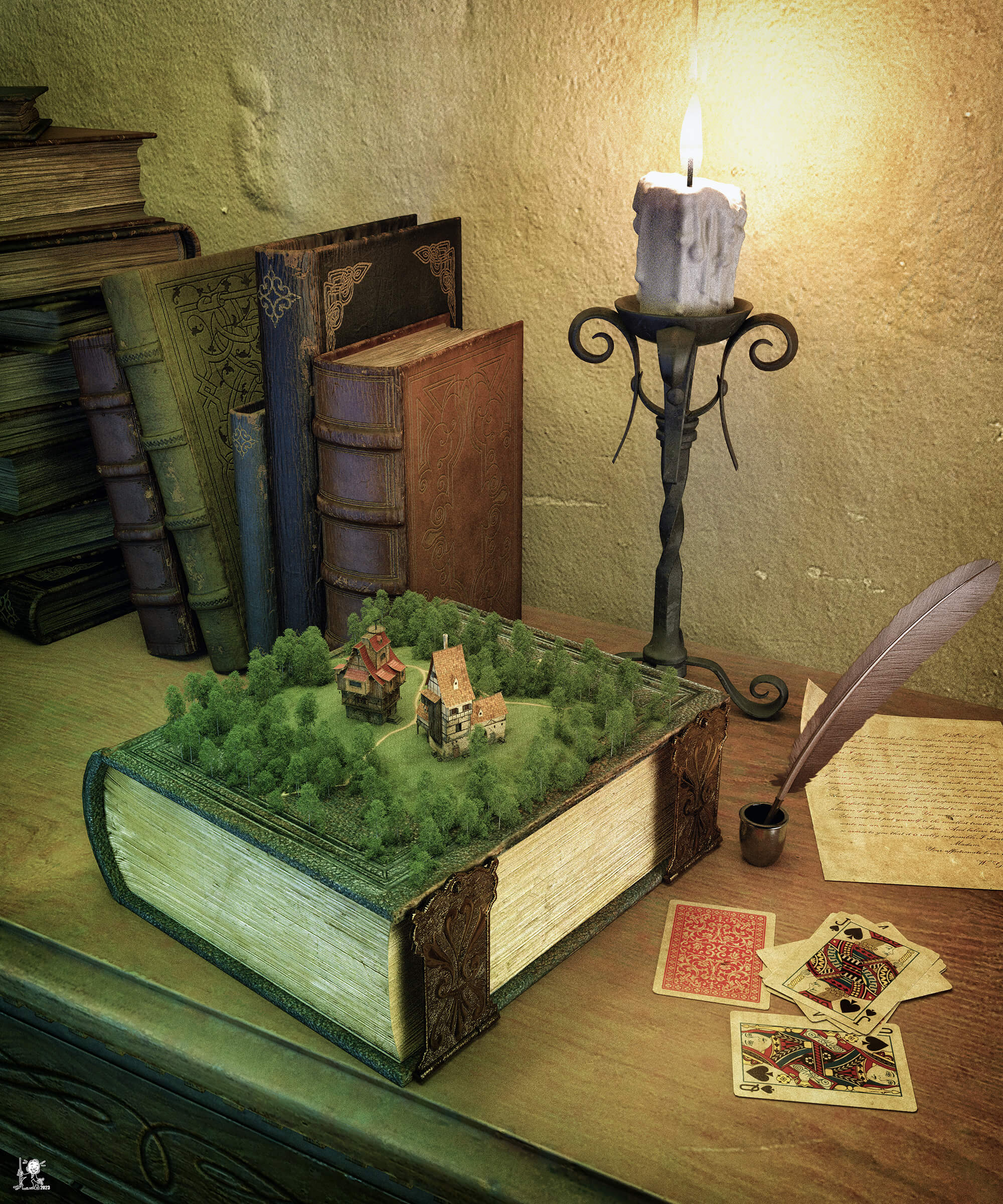 The book of adventures 3D Render, Digital Art by bisonravi