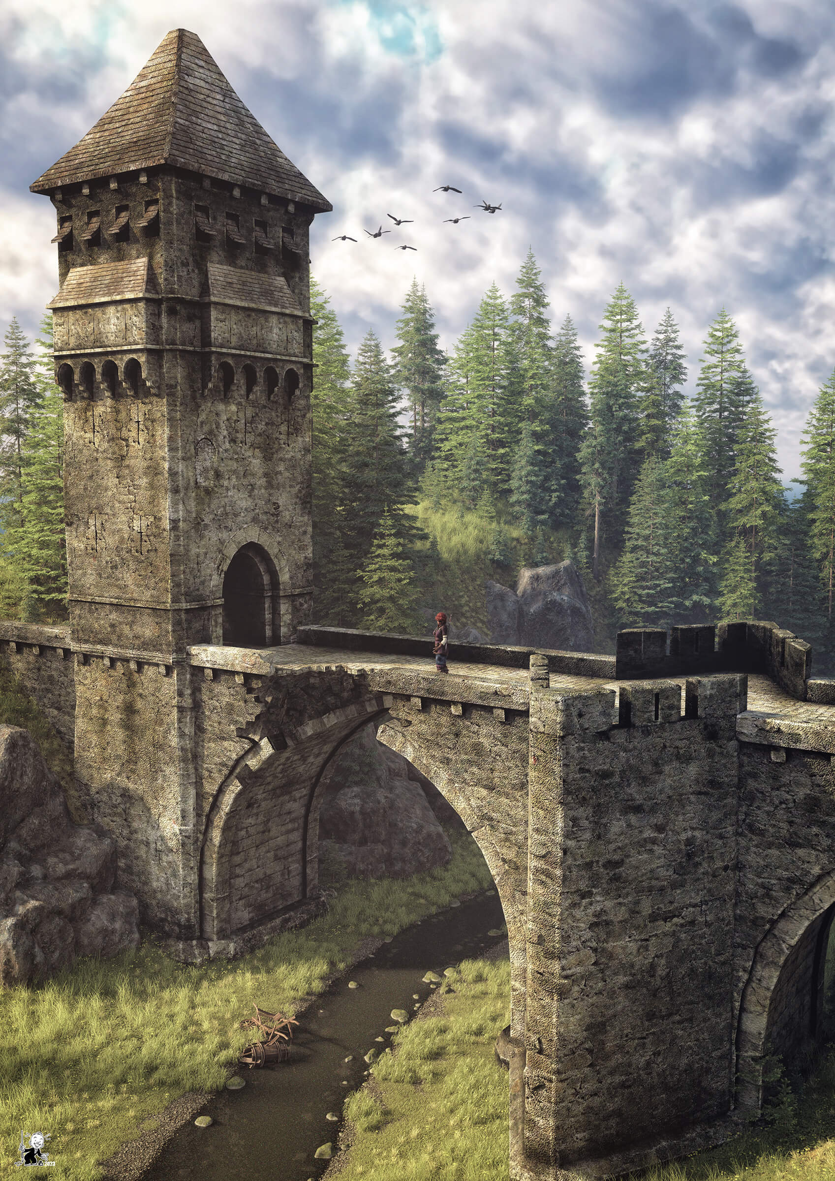 The collapsed bridge 3D Render, Digital Art by bisonravi