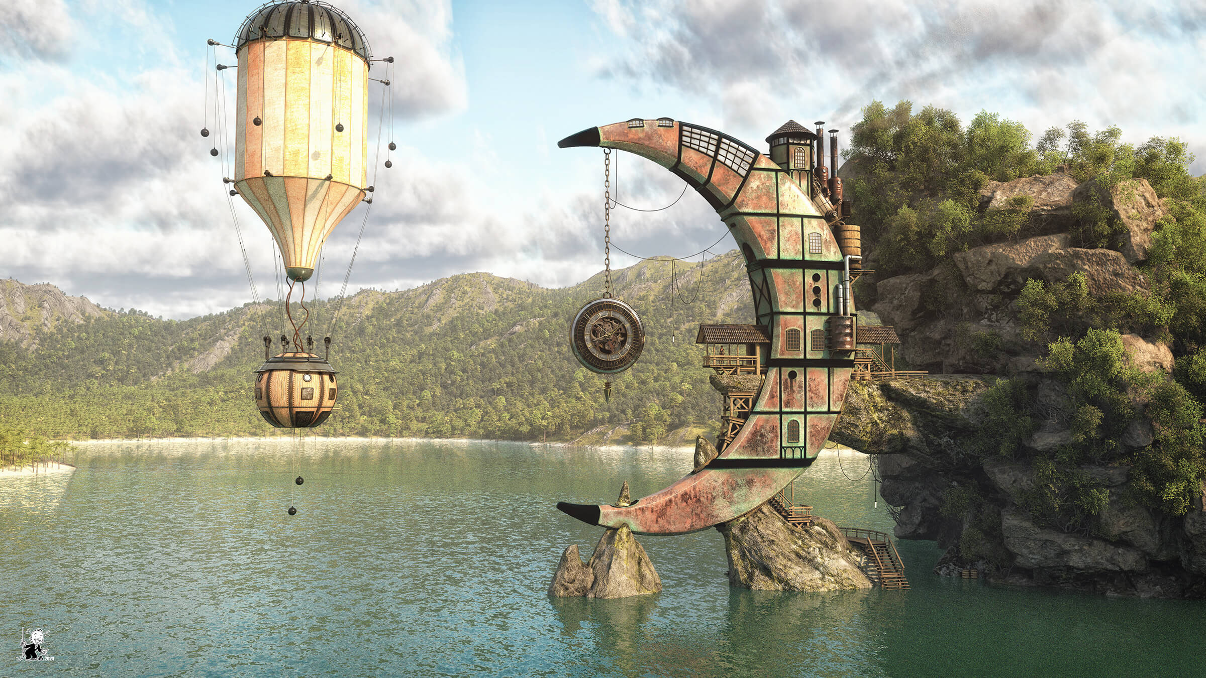 The guardian tower of time 3D Render, Digital Art by bisonravi