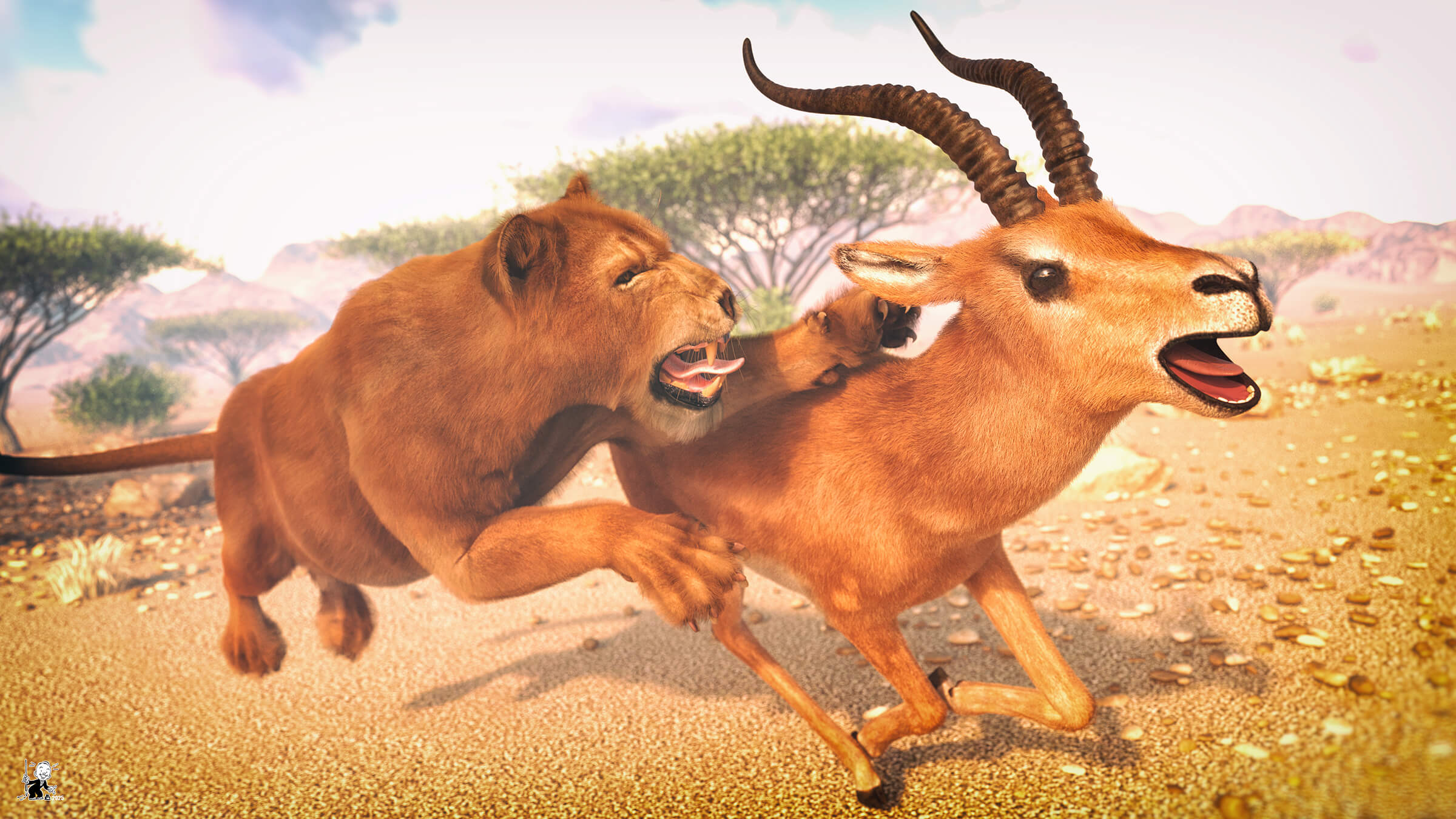 The Hunting 3D Render, Digital Art by bisonravi