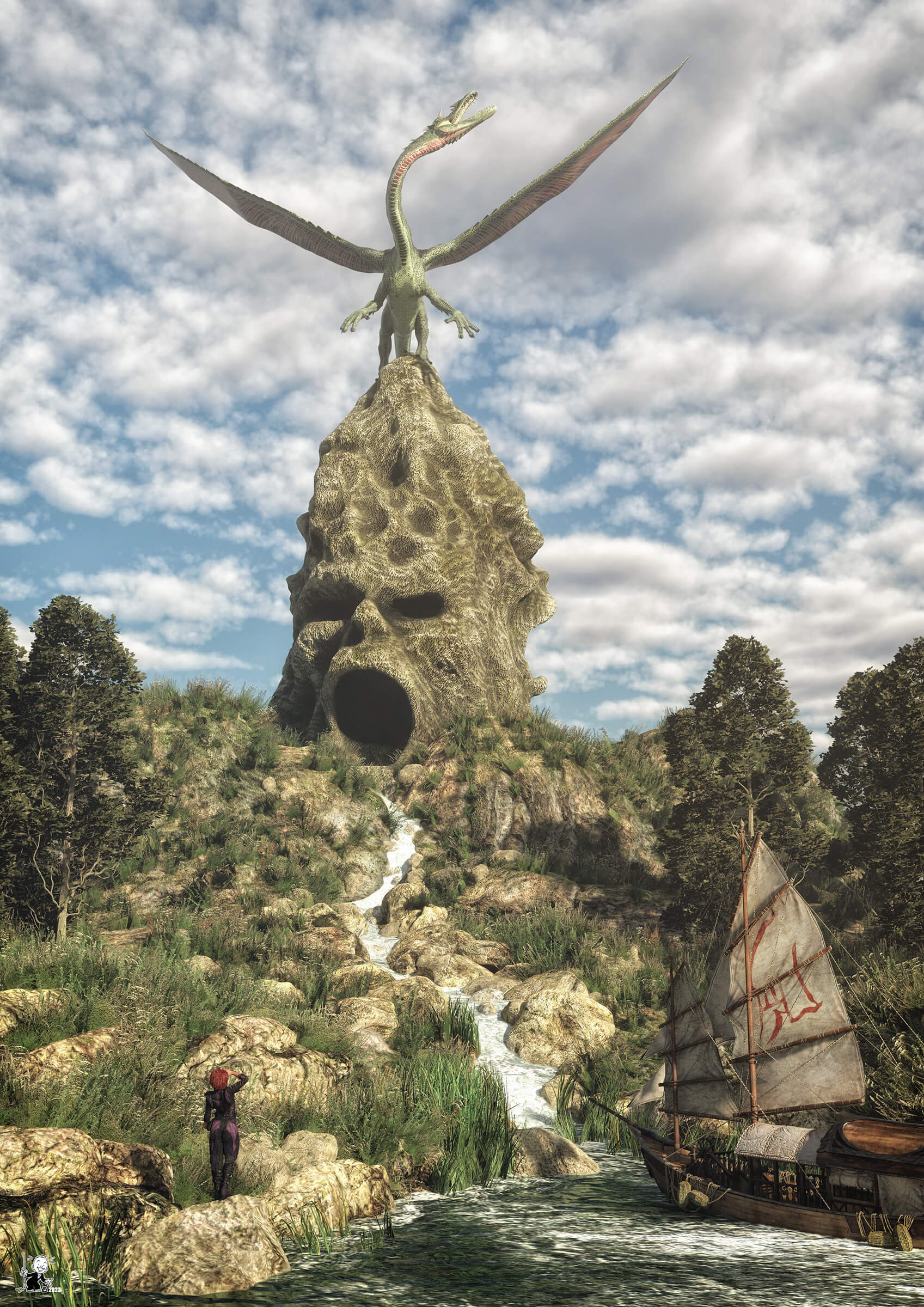 The screaming stone island 3D Render | RenderHub Gallery