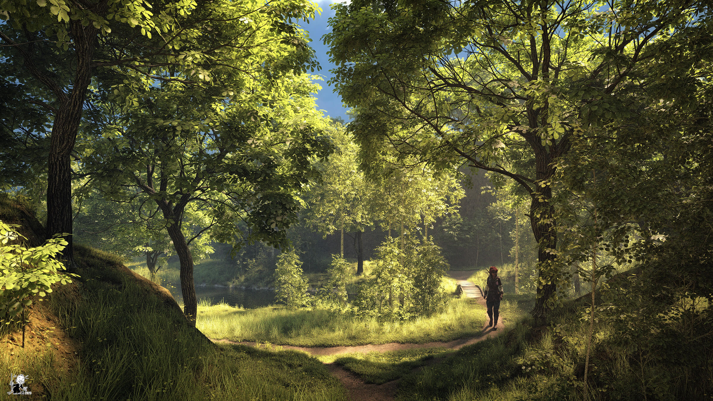 Through the woods 3D Render, Digital Art by bisonravi