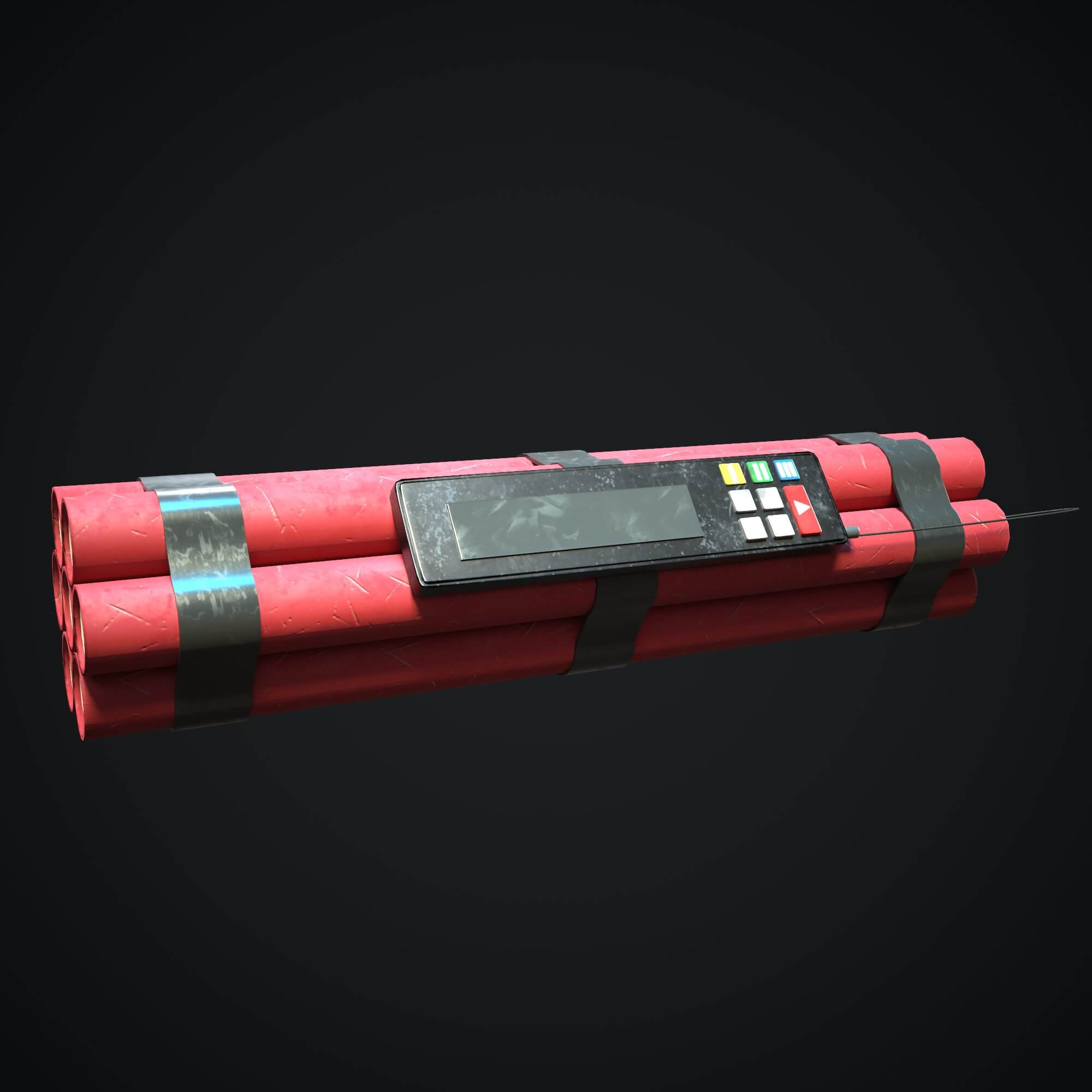 Dynamite Bomb with Timer - 3D Model by Black_Coffee