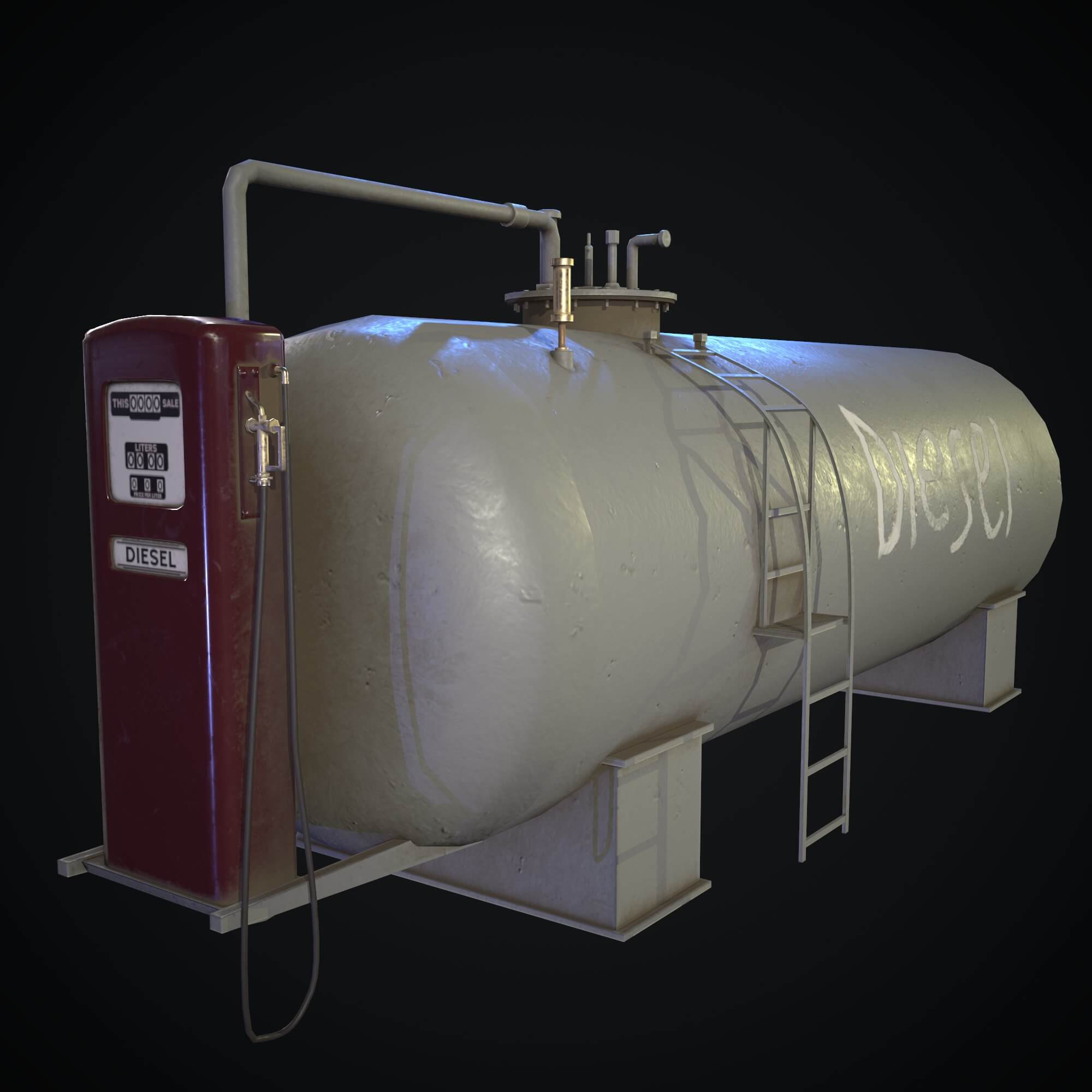 Retro Fuel Tank - 3D Model by Black_Coffee
