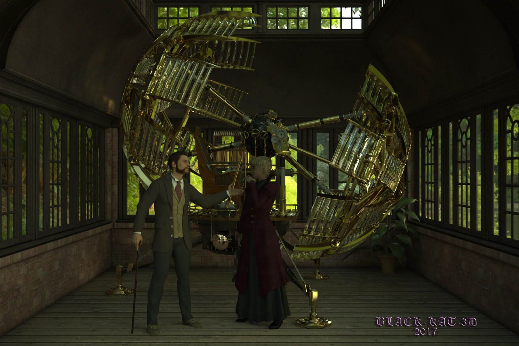 The Time Machine 3D Render, Digital Art by black-kat-3d