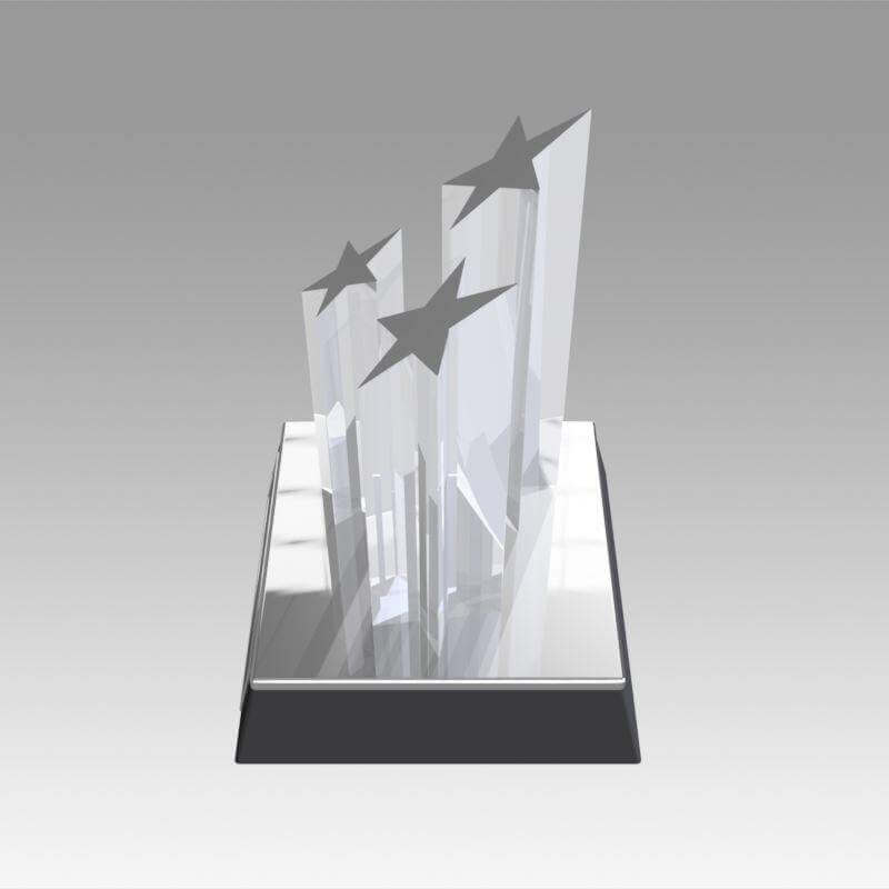 Award Figurine Three Star Silver - 3D Model by Blackeveryday