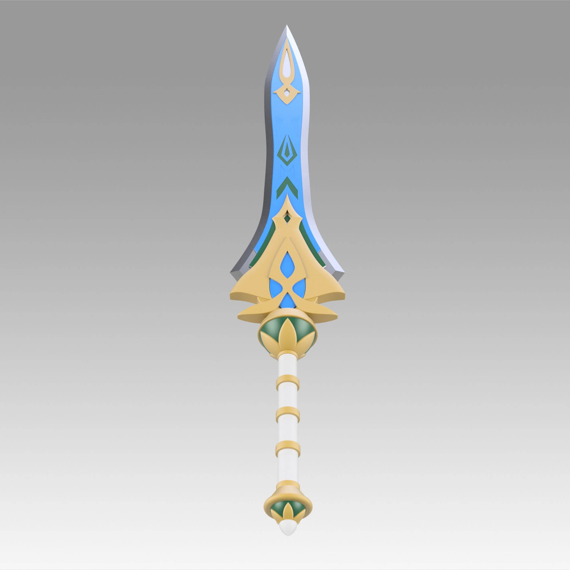 Genshin Impact Makhaira Aquamarine Sword - 3D Print Model by Blackeveryday