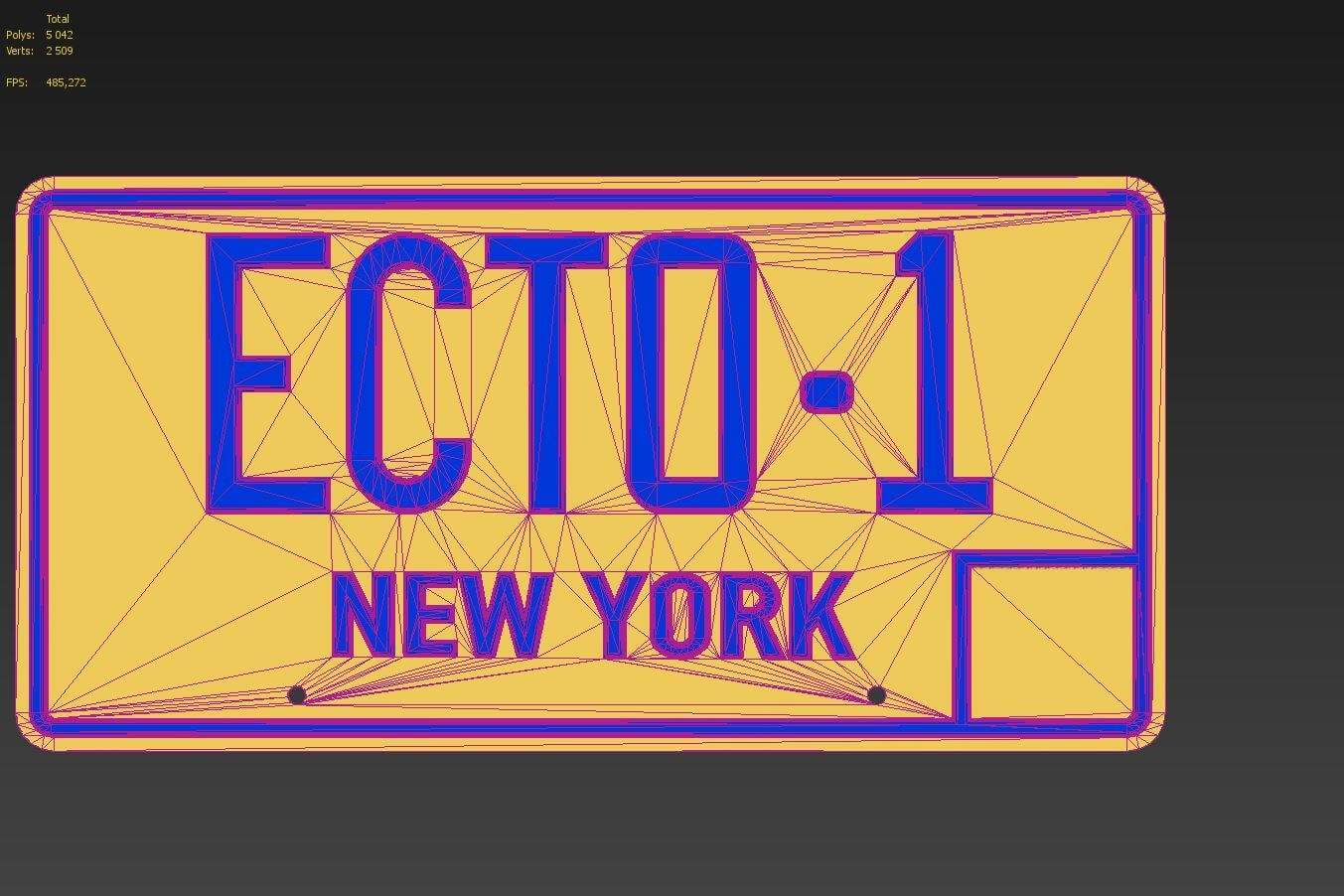 Ghostbusters 2 ECTO-1 New York License Plate 3D Model by Blackeveryday