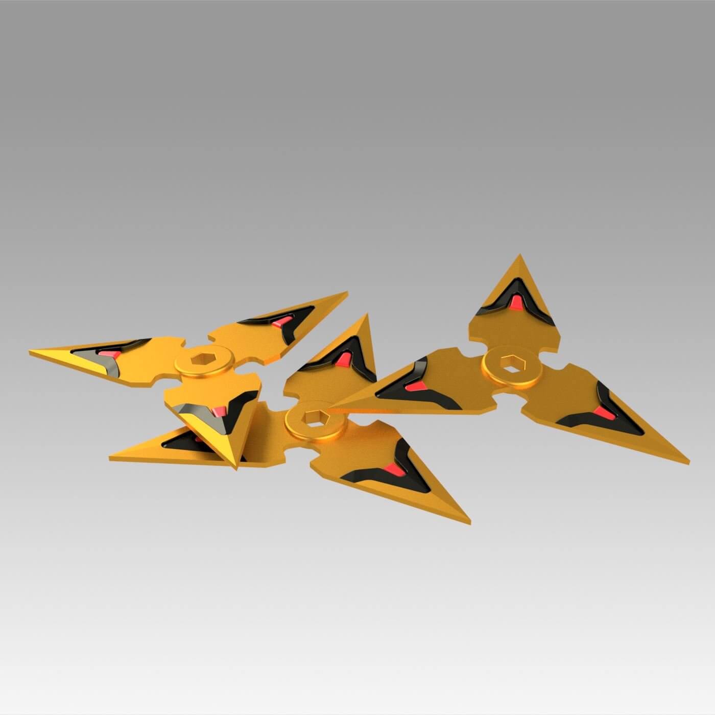 Overwatch OW Genji Nihon Skin Shuriken - 3D Model by Blackeveryday