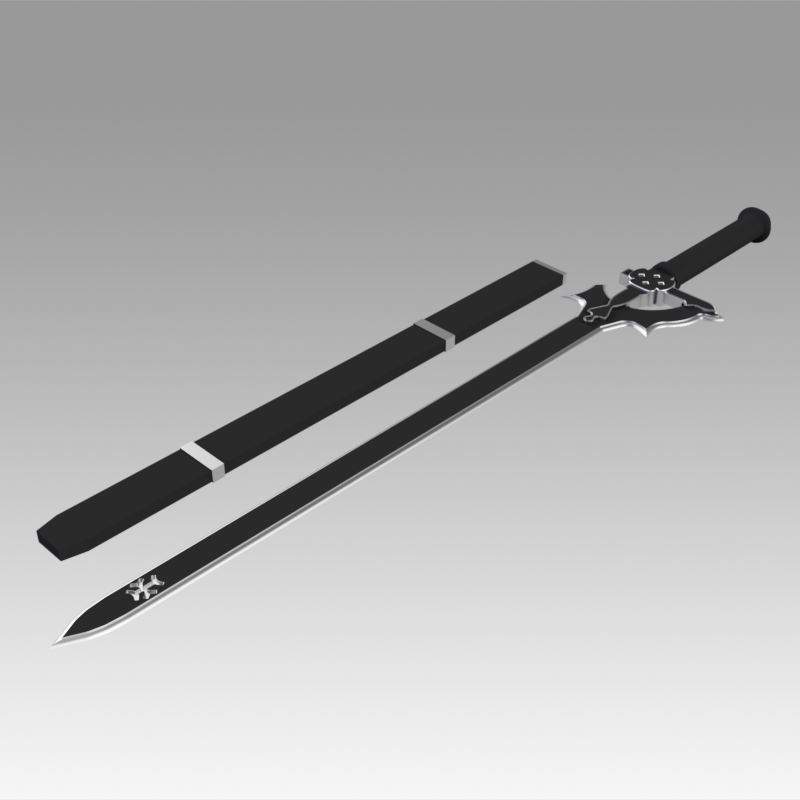 SAO Kirito Elucidator Sword - 3D Model by Blackeveryday
