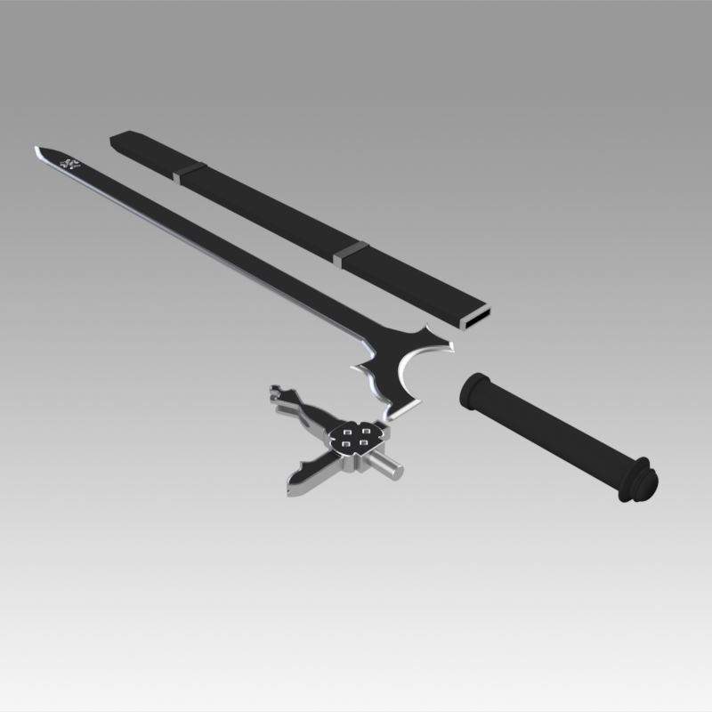 SAO Kirito Elucidator Sword - 3D Model by Blackeveryday
