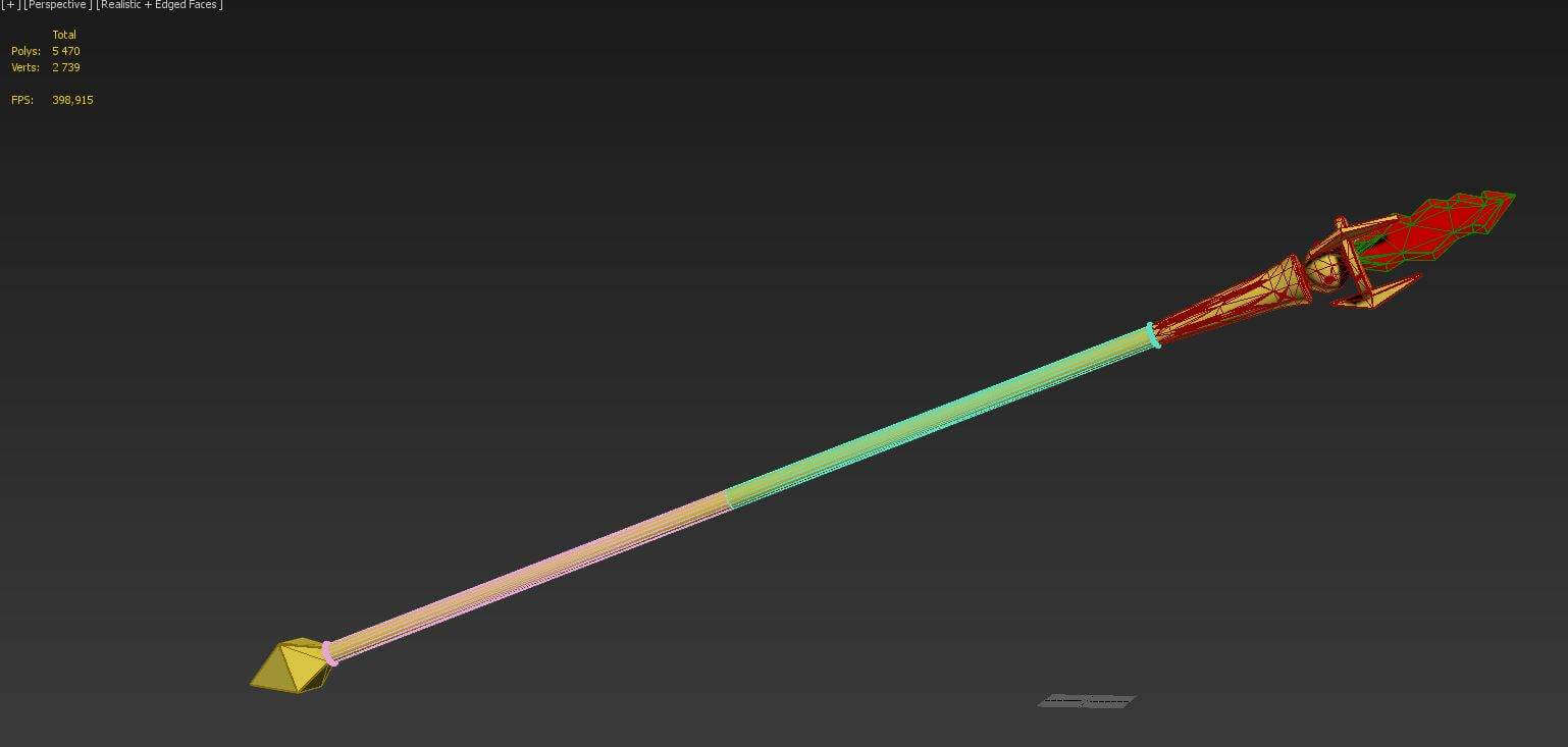 World of Warcraft Blood Elf Mage Staff - 3D Model by Blackeveryday