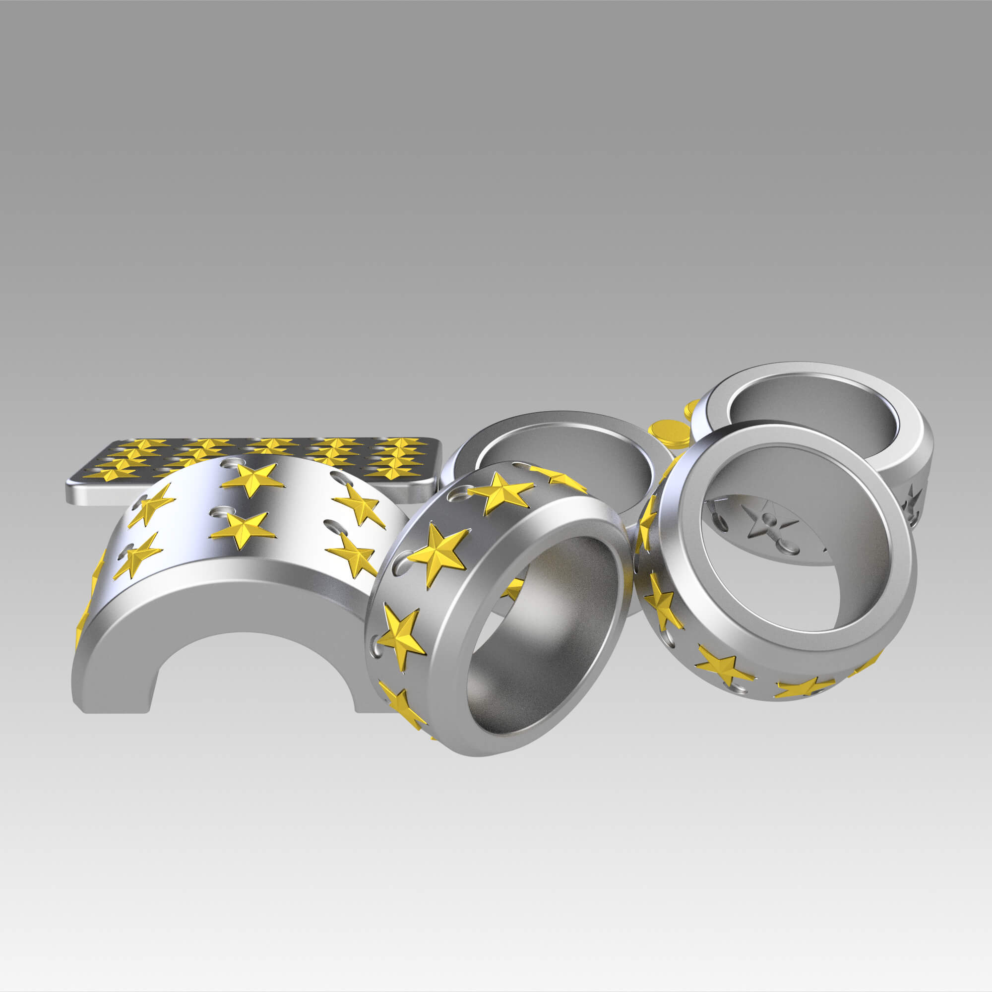 Yu-Gi-Oh Dueling Gauntlet Set 3D Model by Blackeveryday