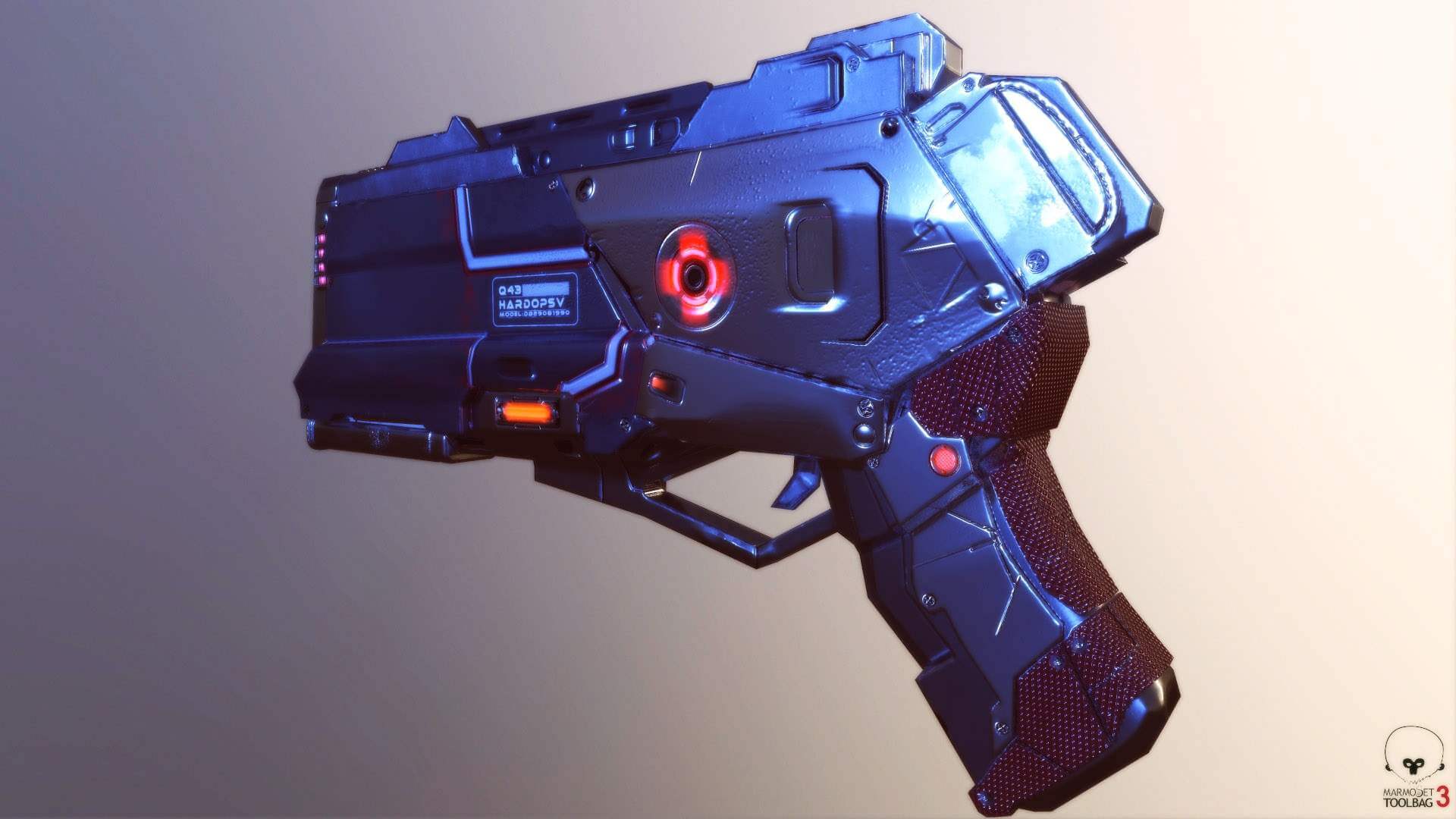 Sci-Fi Energy Beam Pistol 3D Model by Blacknibolion