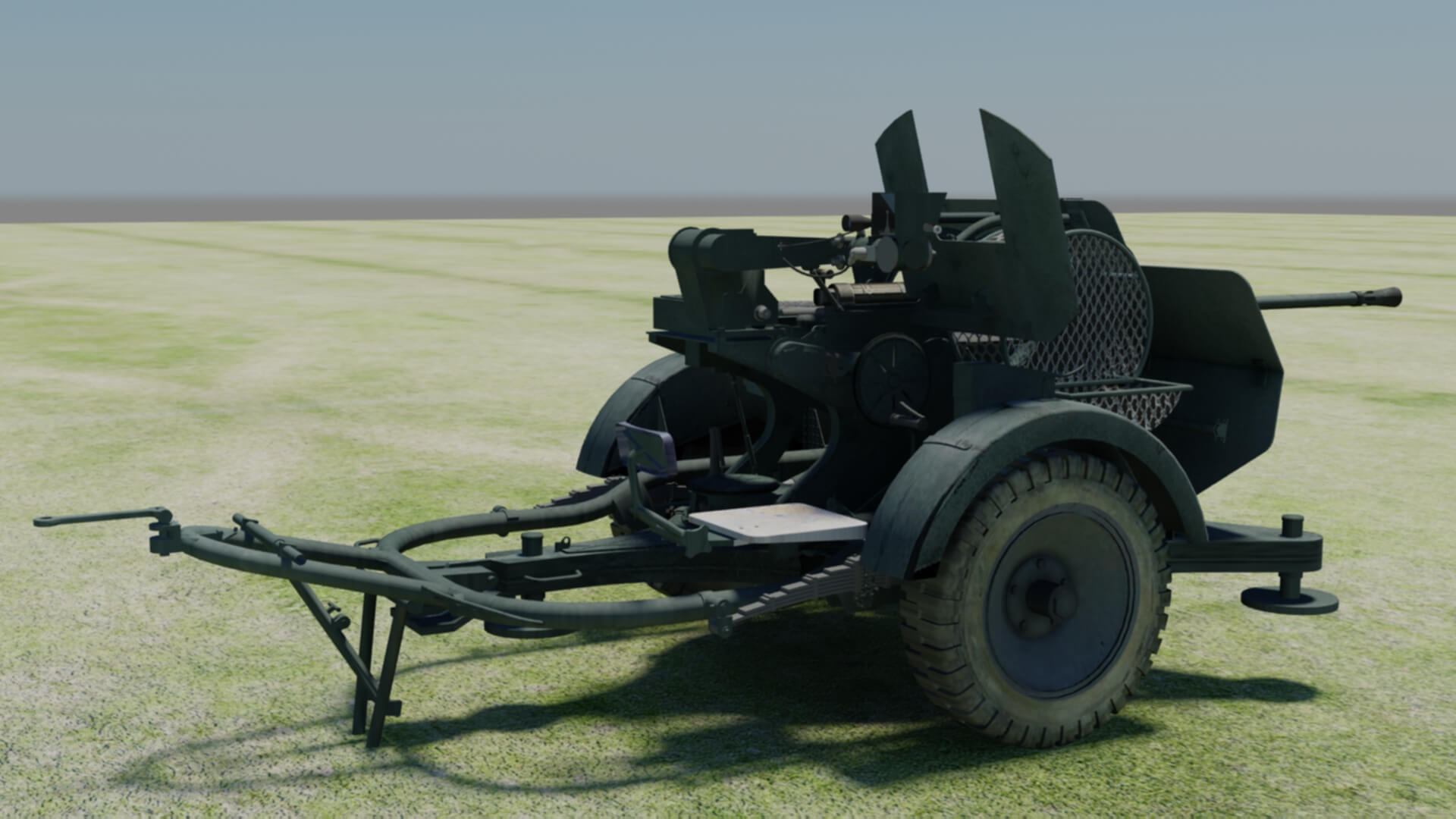 German 38 Cm Anti Aircraft Gun Gray - 3D Model by blackraven37