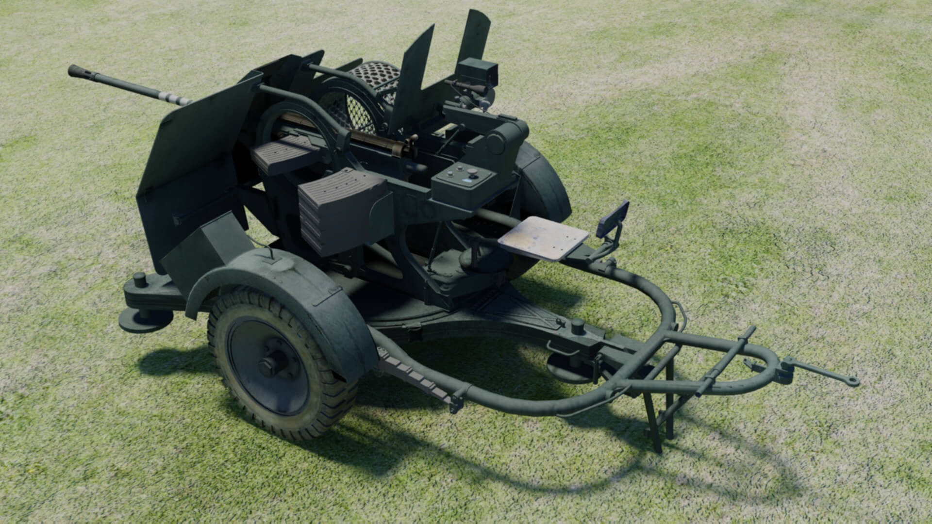 German 38 Cm Anti Aircraft Gun Gray - 3D Model by blackraven37