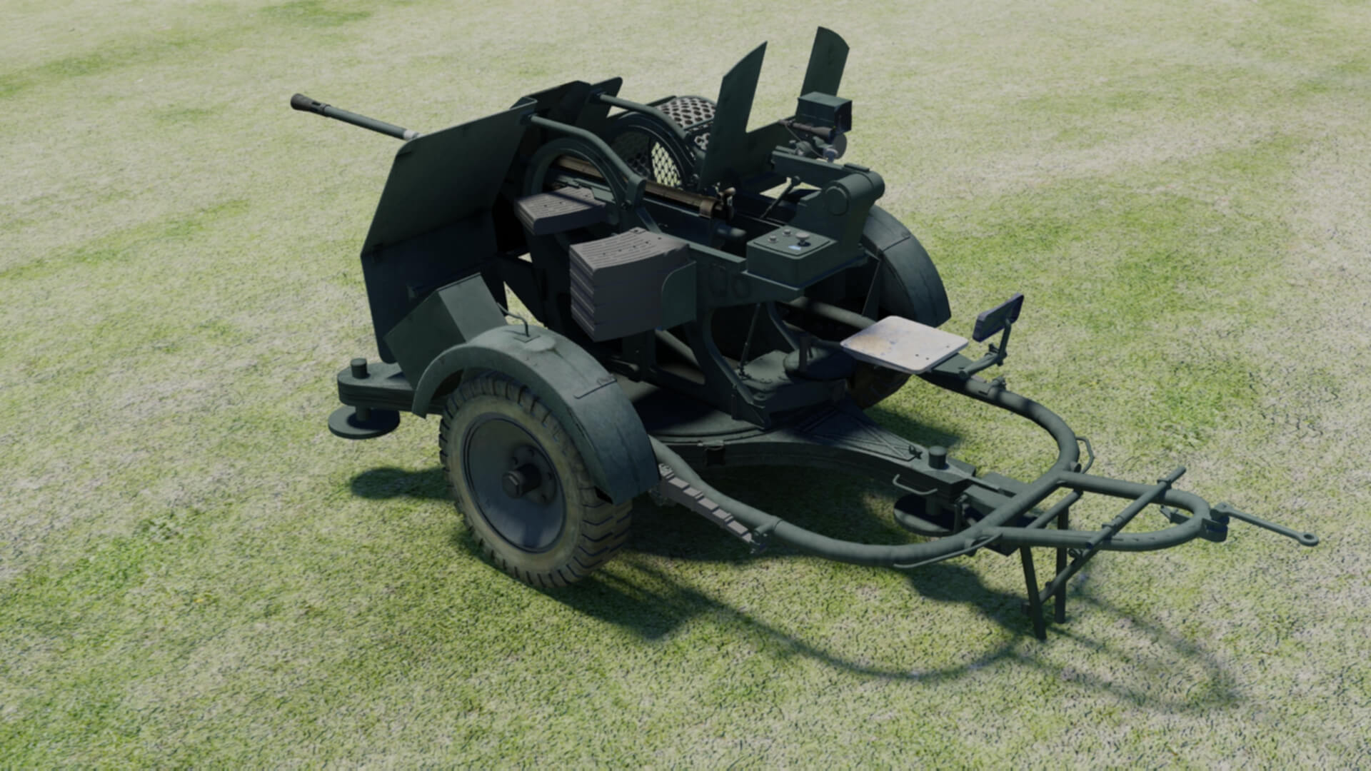 German 38 Cm Anti Aircraft Gun Gray - 3D Model by blackraven37