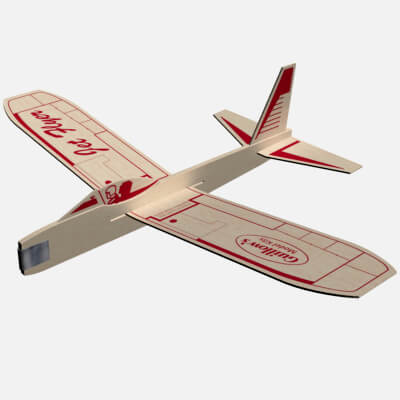1970'S Era Balsa Wood Glider - 3D Model by blackraven37