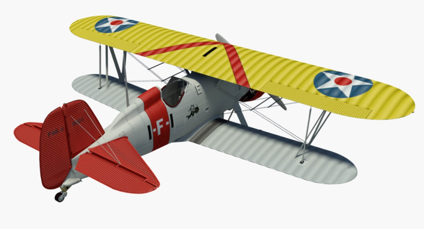 Boeing F4b4 Biplane 3d Model By Blackraven37