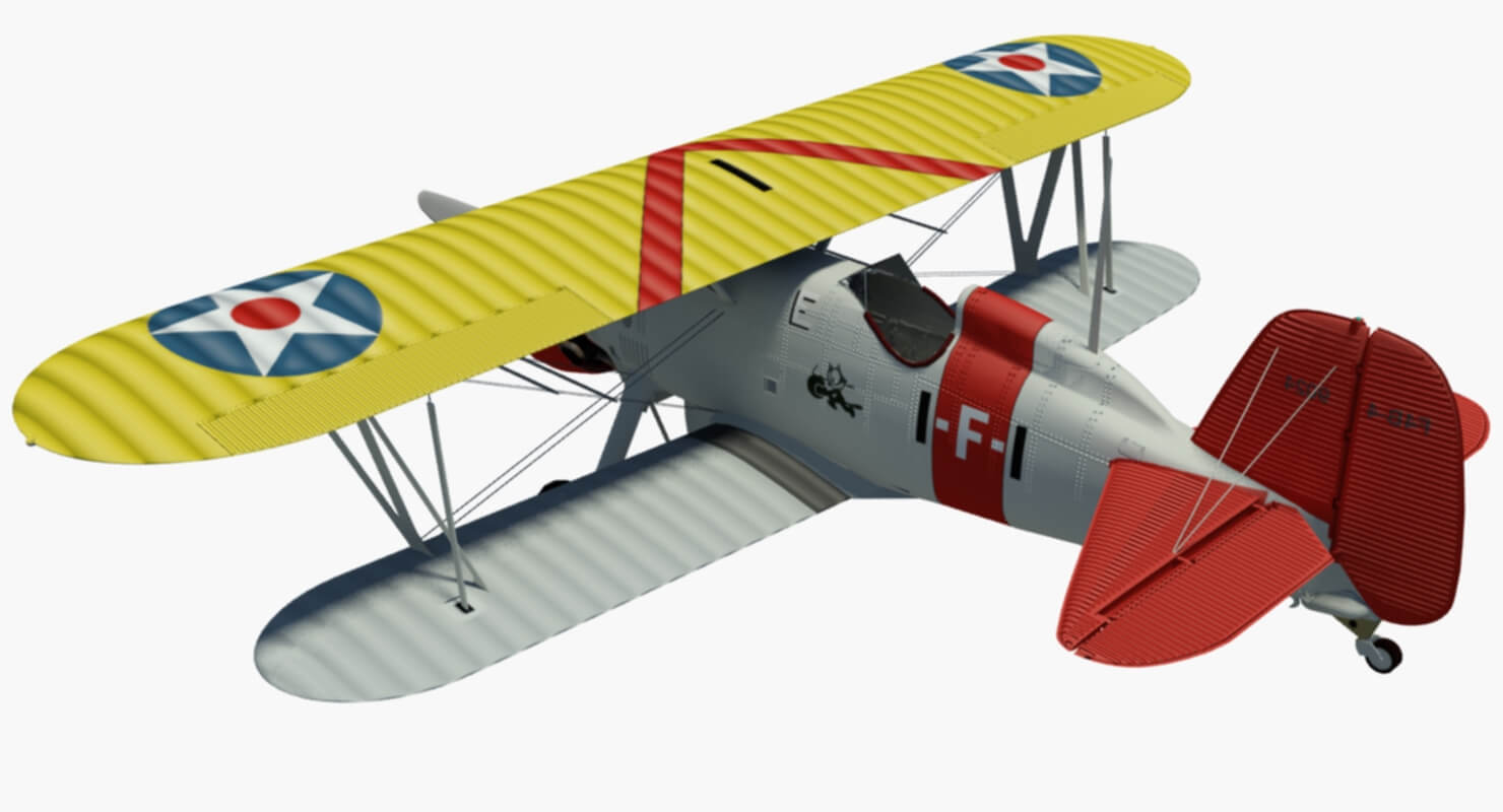Boeing F4B4 Biplane - 3D Model by blackraven37