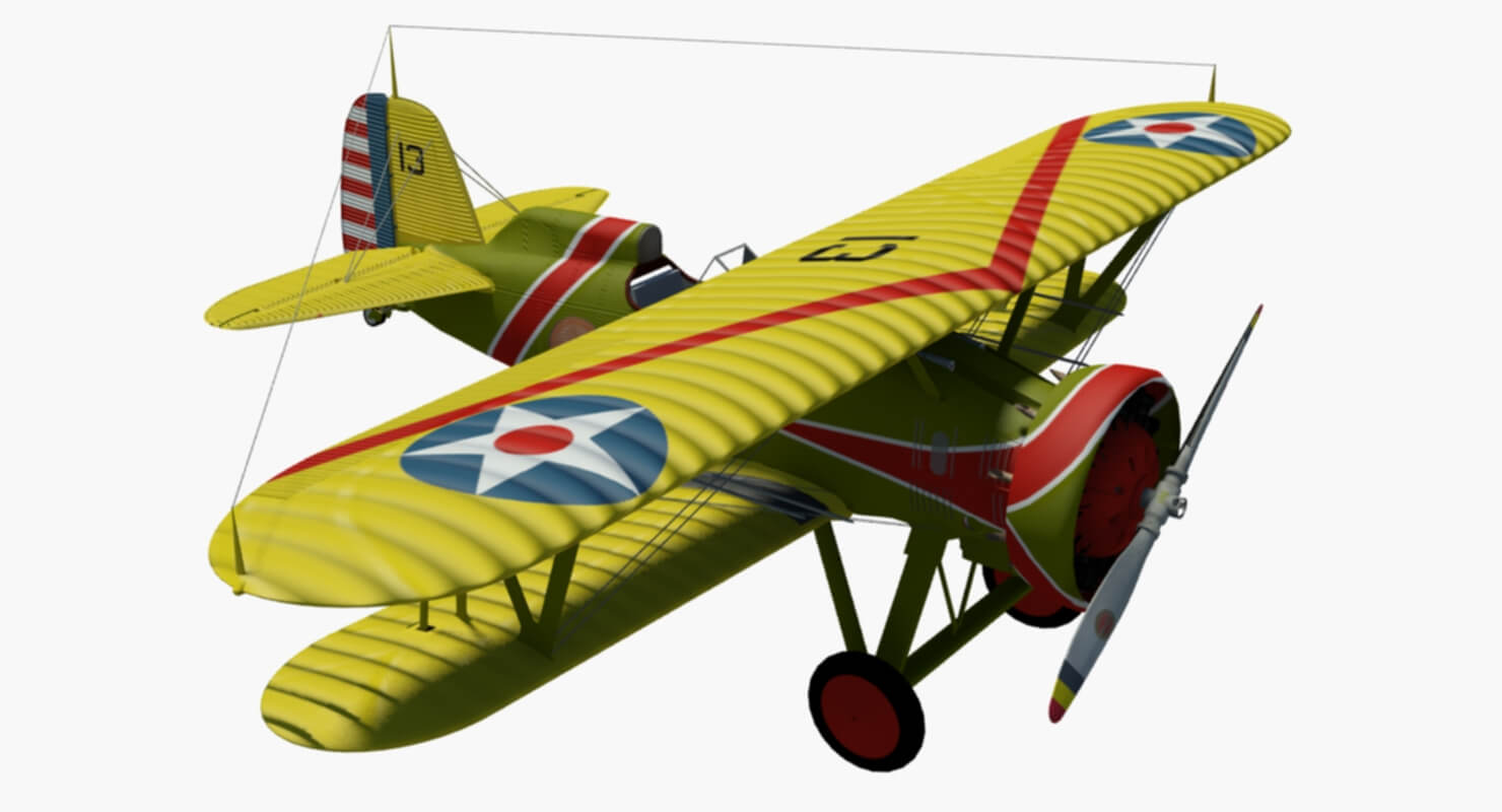 Boeing P-12 Biplane 3D Model by blackraven37