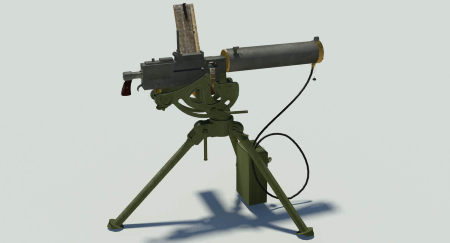 Browning 30 Cal. Water Cooled Machine Gun - 3D Model by blackraven37