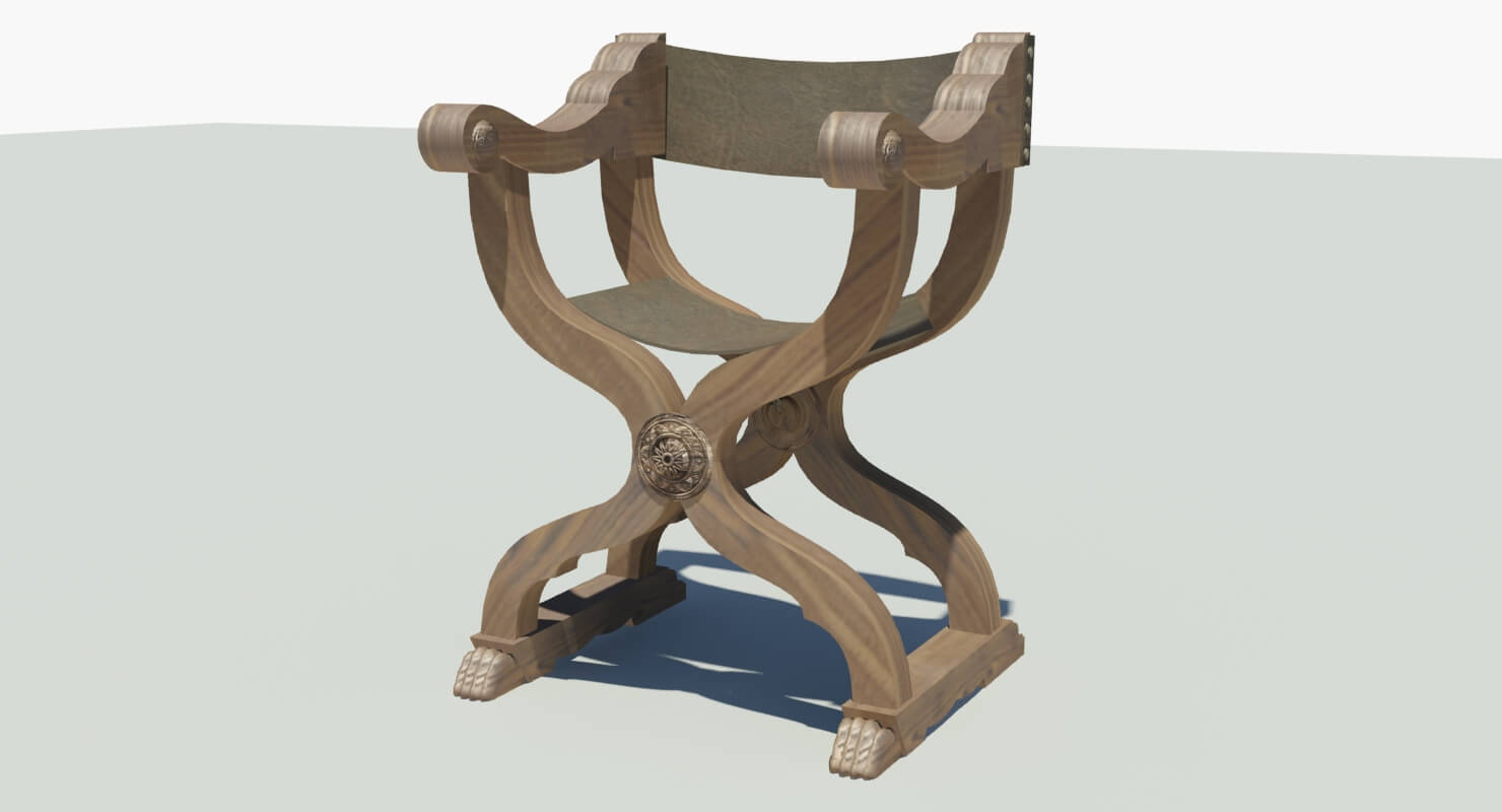 Curule Chair - 3D Model by blackraven37