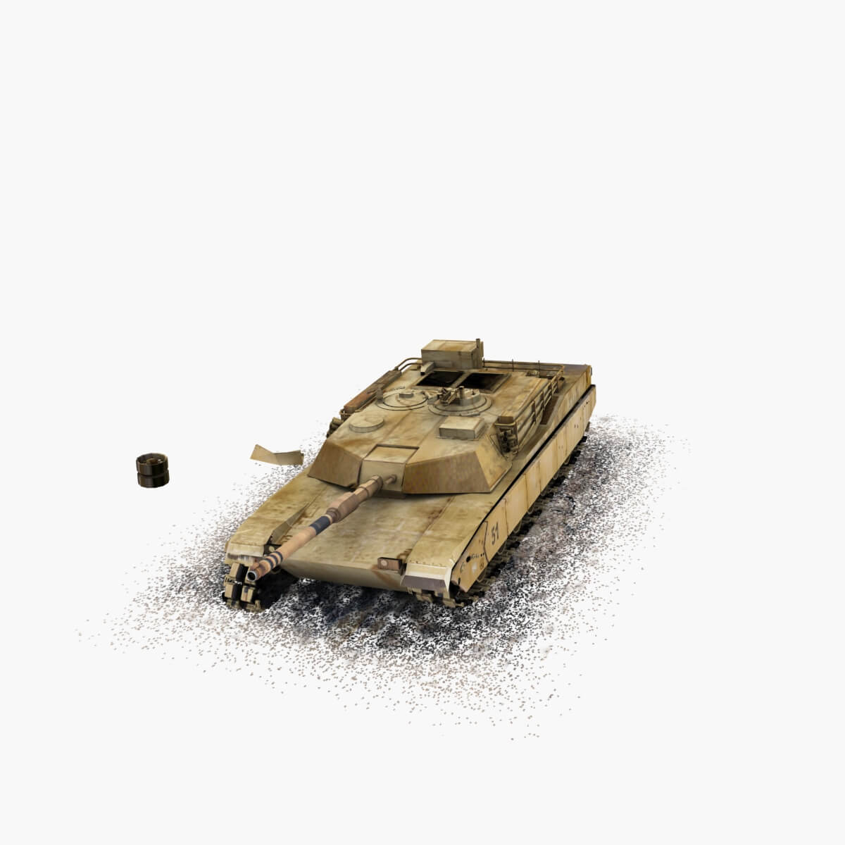 Damaged M1 Abrams - 3D Model by blackraven37