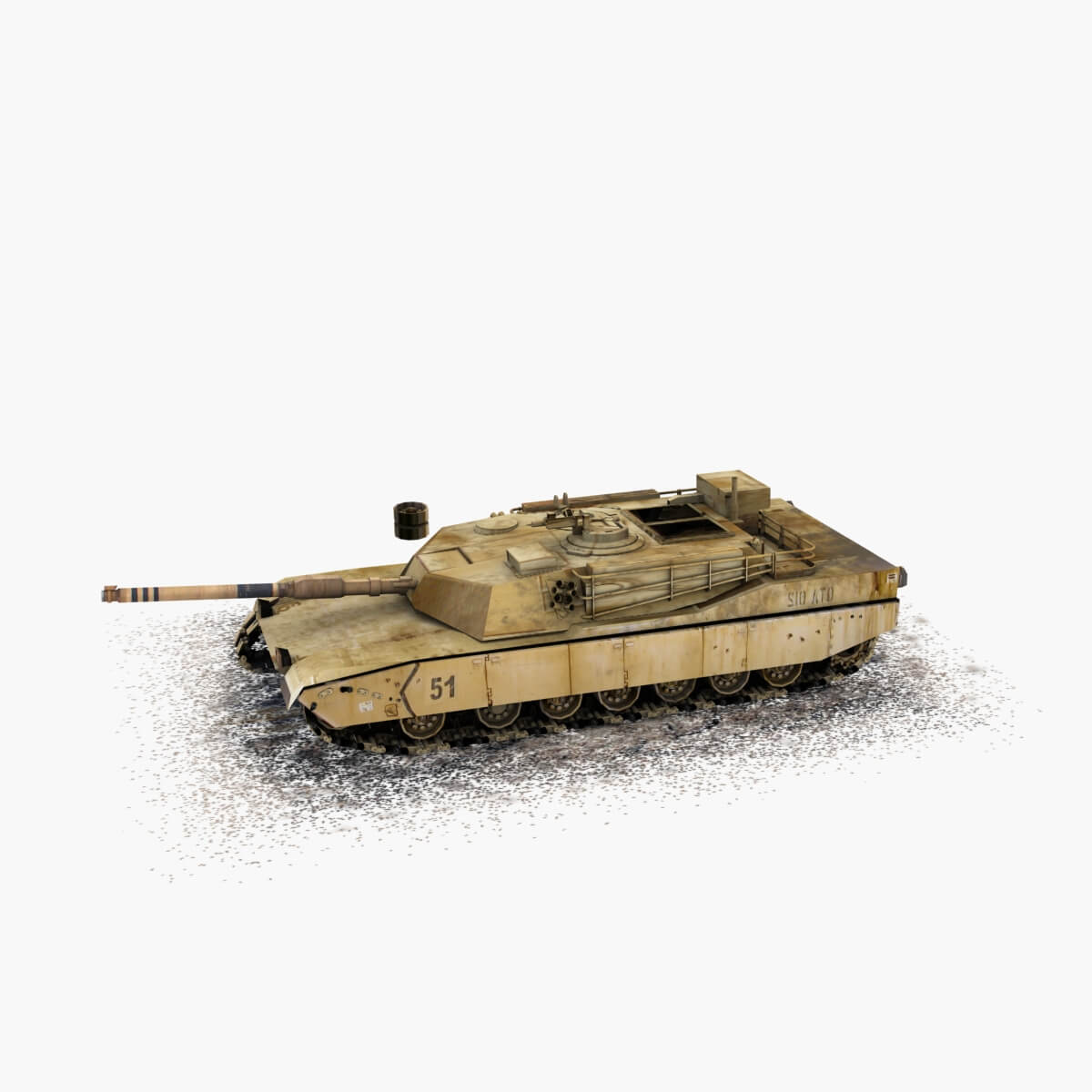 Damaged M1 Abrams - 3D Model by blackraven37