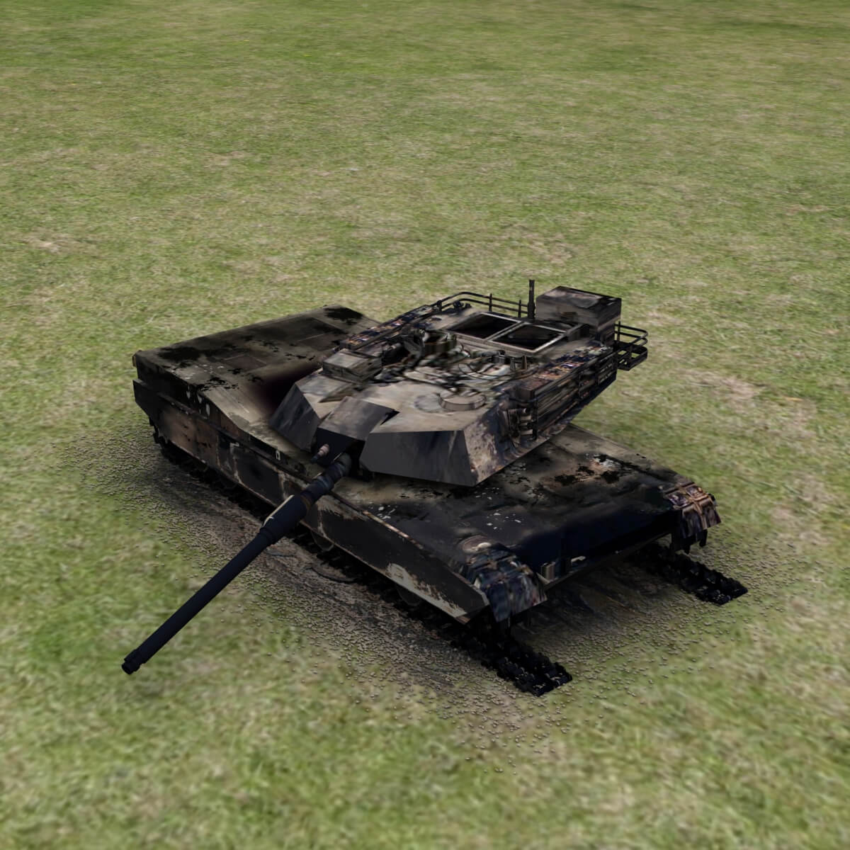 Destroyed M1 Abrams - 3D Model by blackraven37