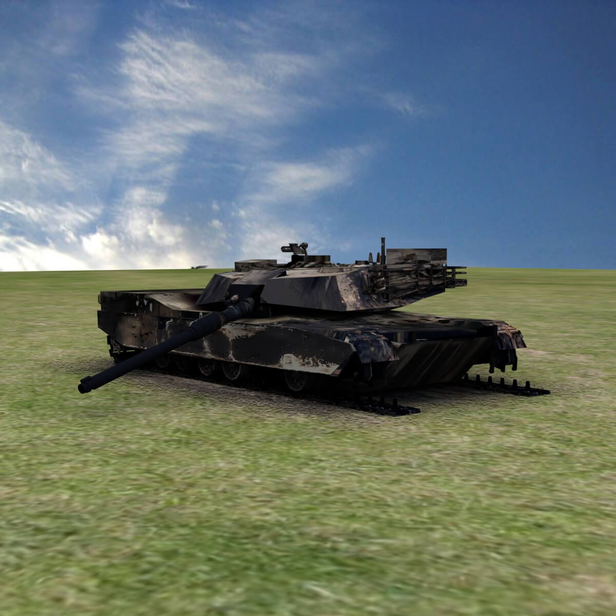Destroyed M1 Abrams - 3D Model by blackraven37