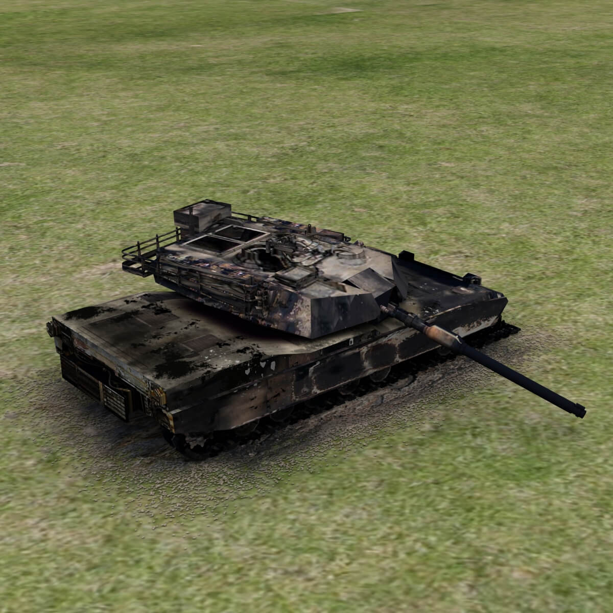 Destroyed M1 Abrams - 3D Model by blackraven37