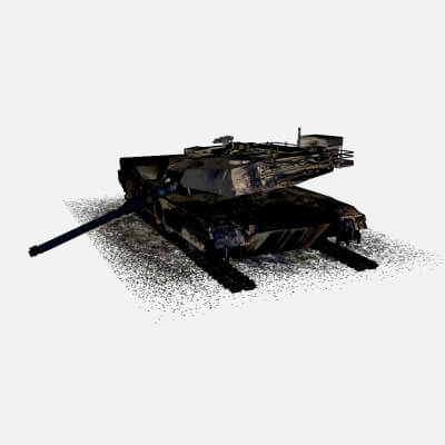 Destroyed M1 Abrams - 3D Model by blackraven37