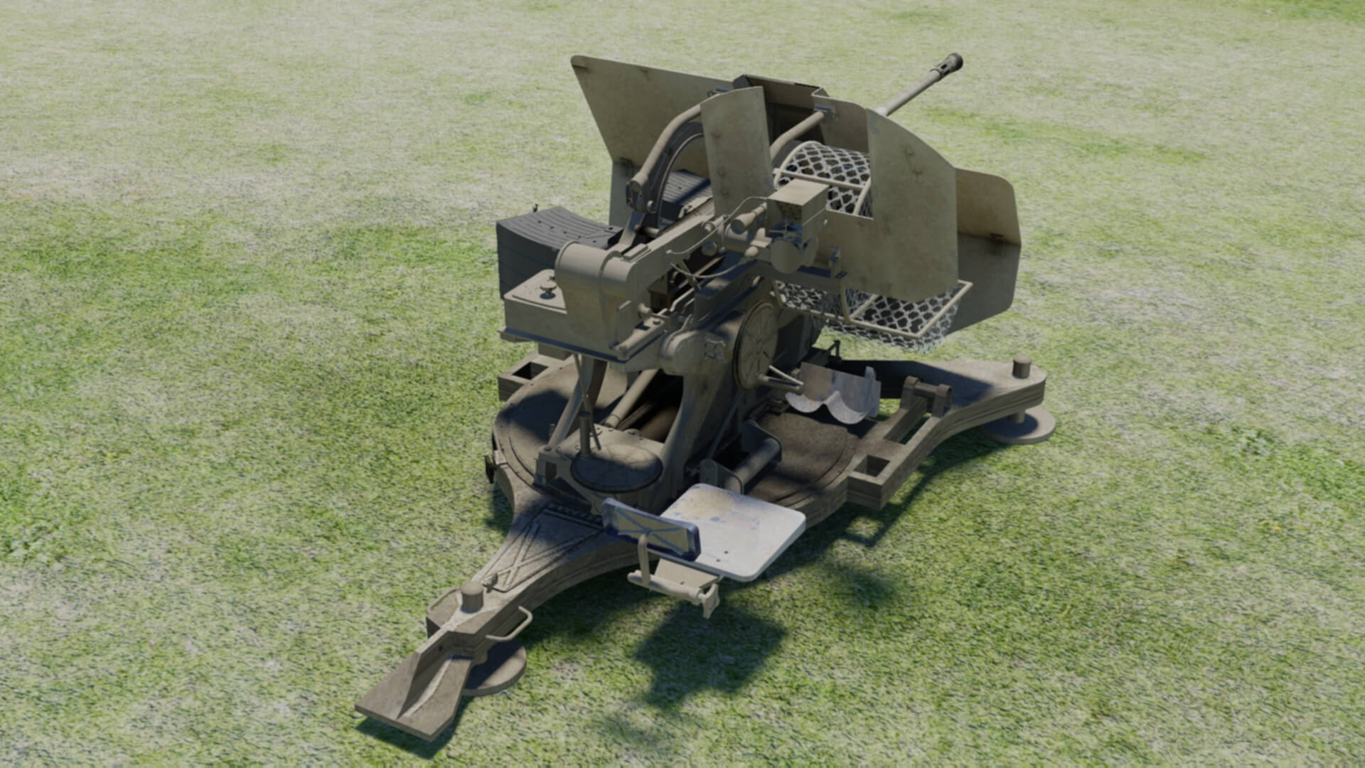 Flak 38 Stationary Tan - 3D Model by blackraven37