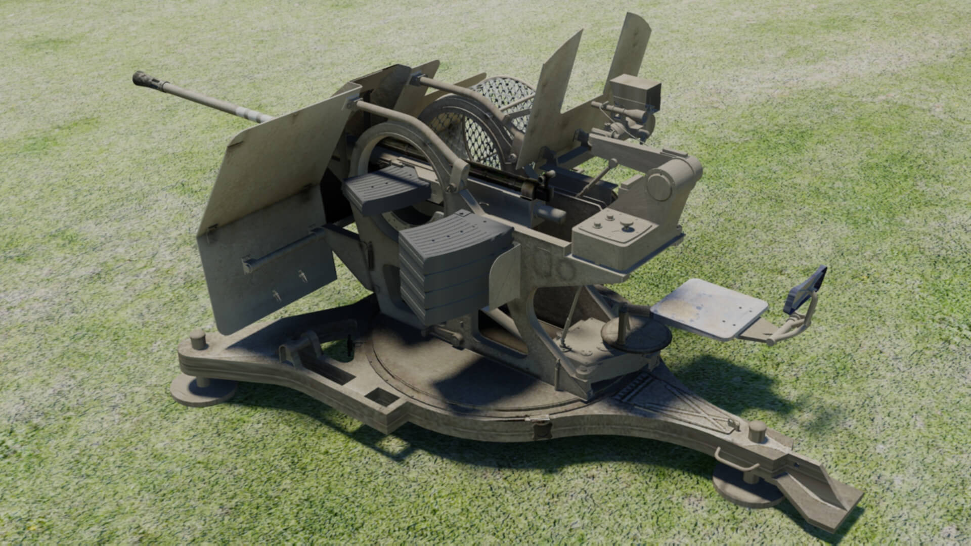 Flak 38 Stationary Tan - 3D Model by blackraven37