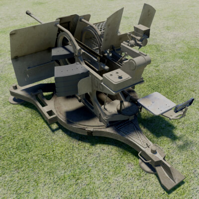 Flak 38 Stationary Tan - 3D Model by blackraven37