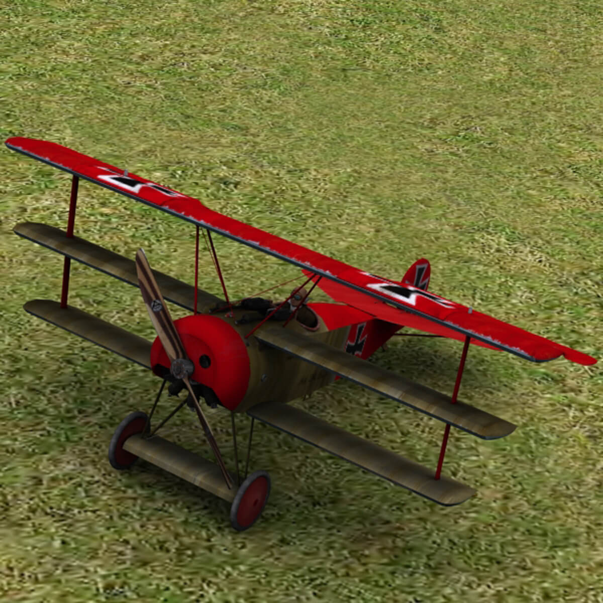 Fokker DR1 Red Baron - 3D Model by blackraven37