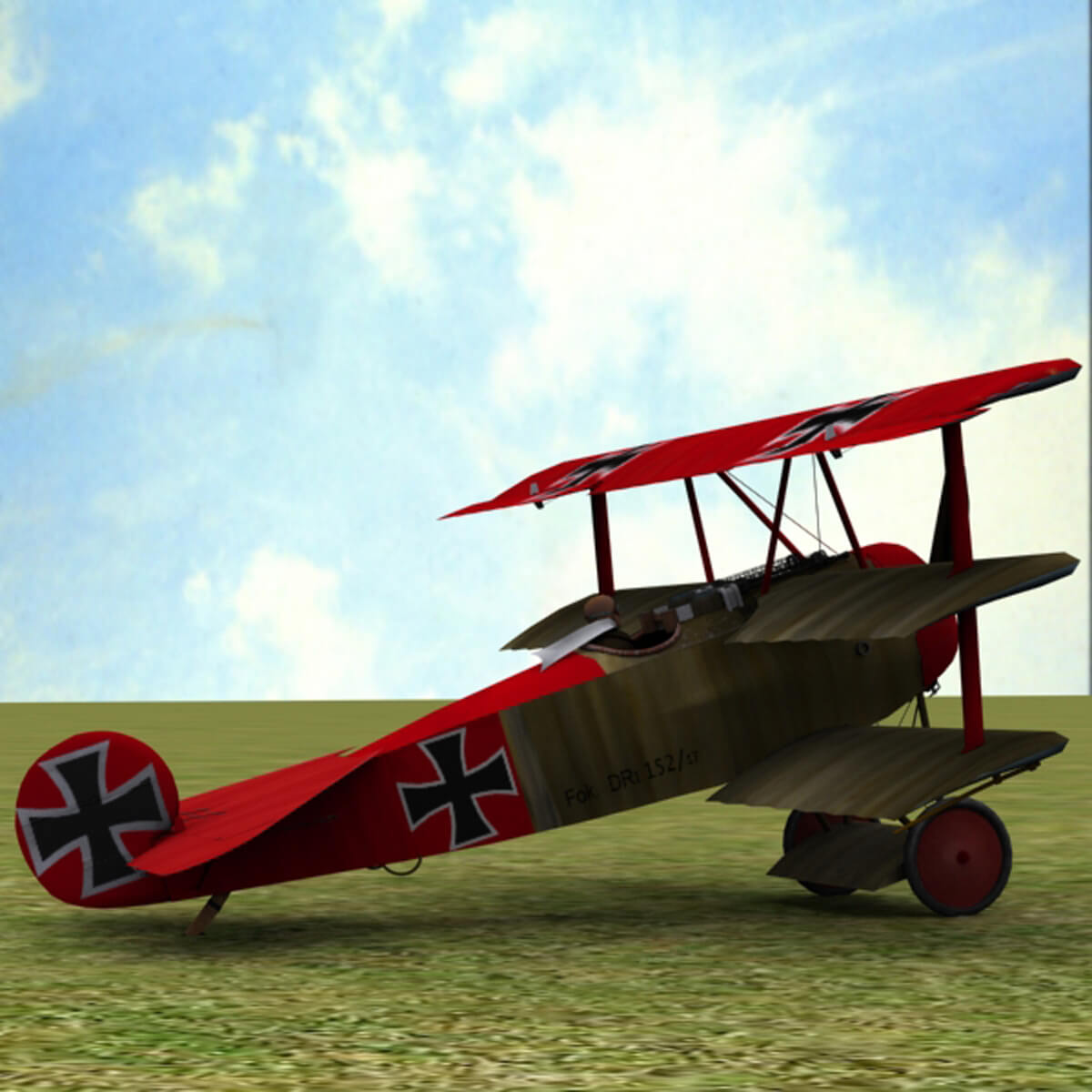 Fokker DR1 Red Baron - 3D Model by blackraven37