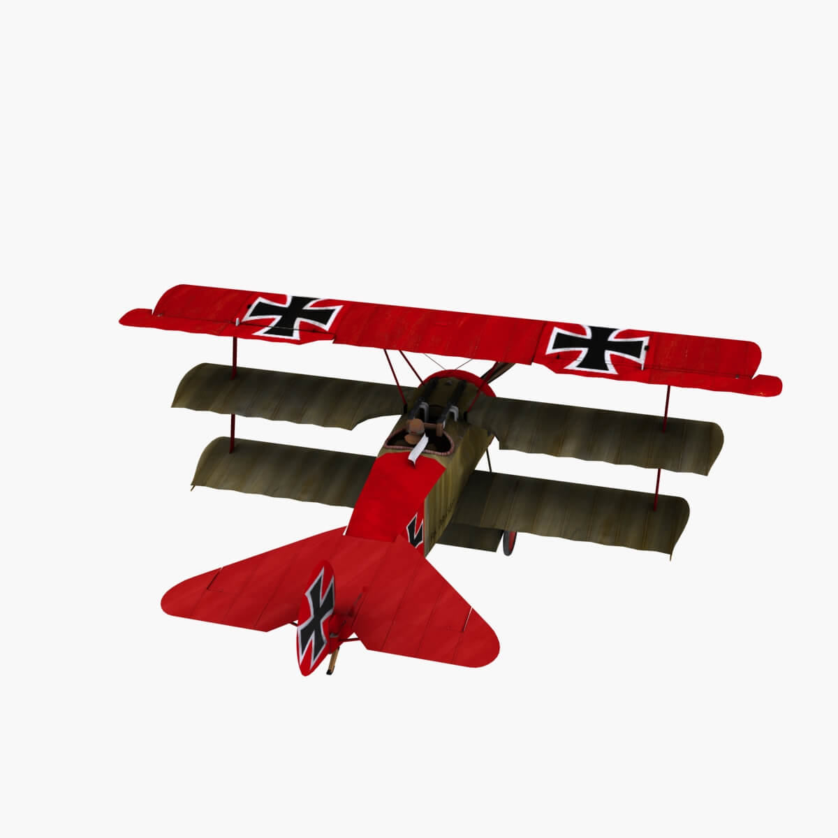 Fokker DR1 Red Baron - 3D Model by blackraven37