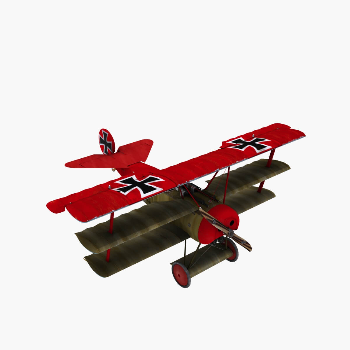 Fokker DR1 Red Baron - 3D Model by blackraven37