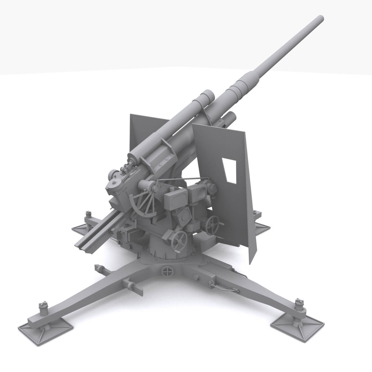 German 88 Flak Gun - 3D Model by blackraven37