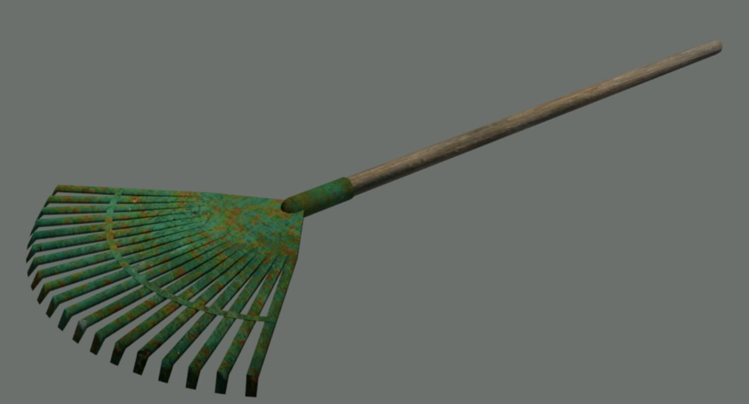 Low Poly Leaf Rake - 3D Model by blackraven37