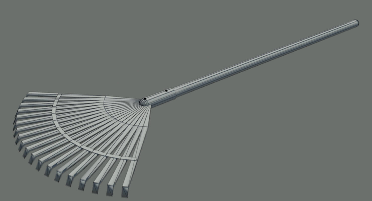 Low Poly Leaf Rake - 3D Model by blackraven37