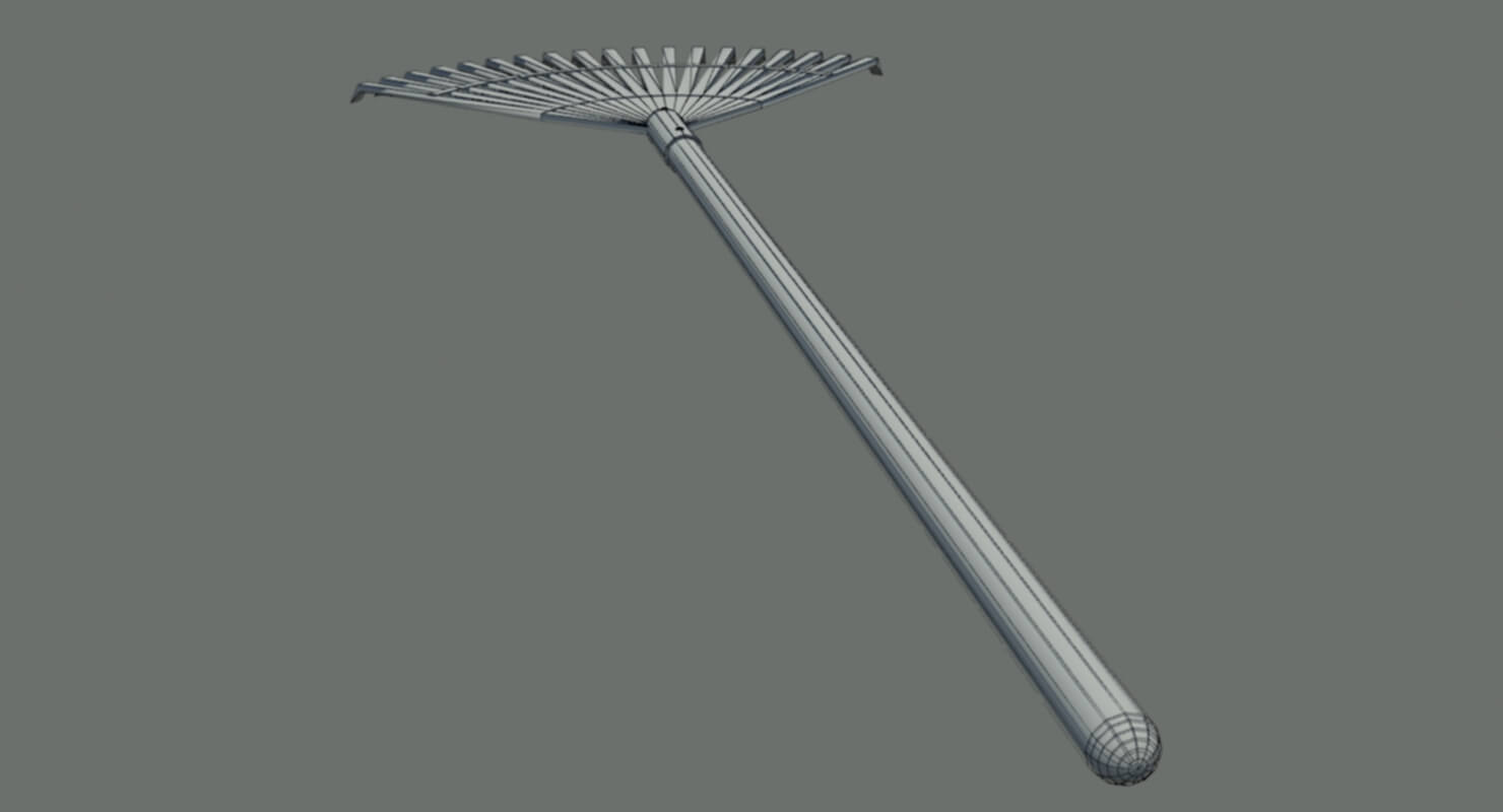 Low Poly Leaf Rake - 3D Model by blackraven37